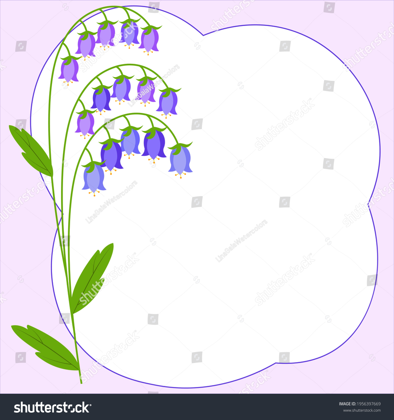 Purple Vector Frame Spring Flowers On Stock Vector (Royalty Free ...