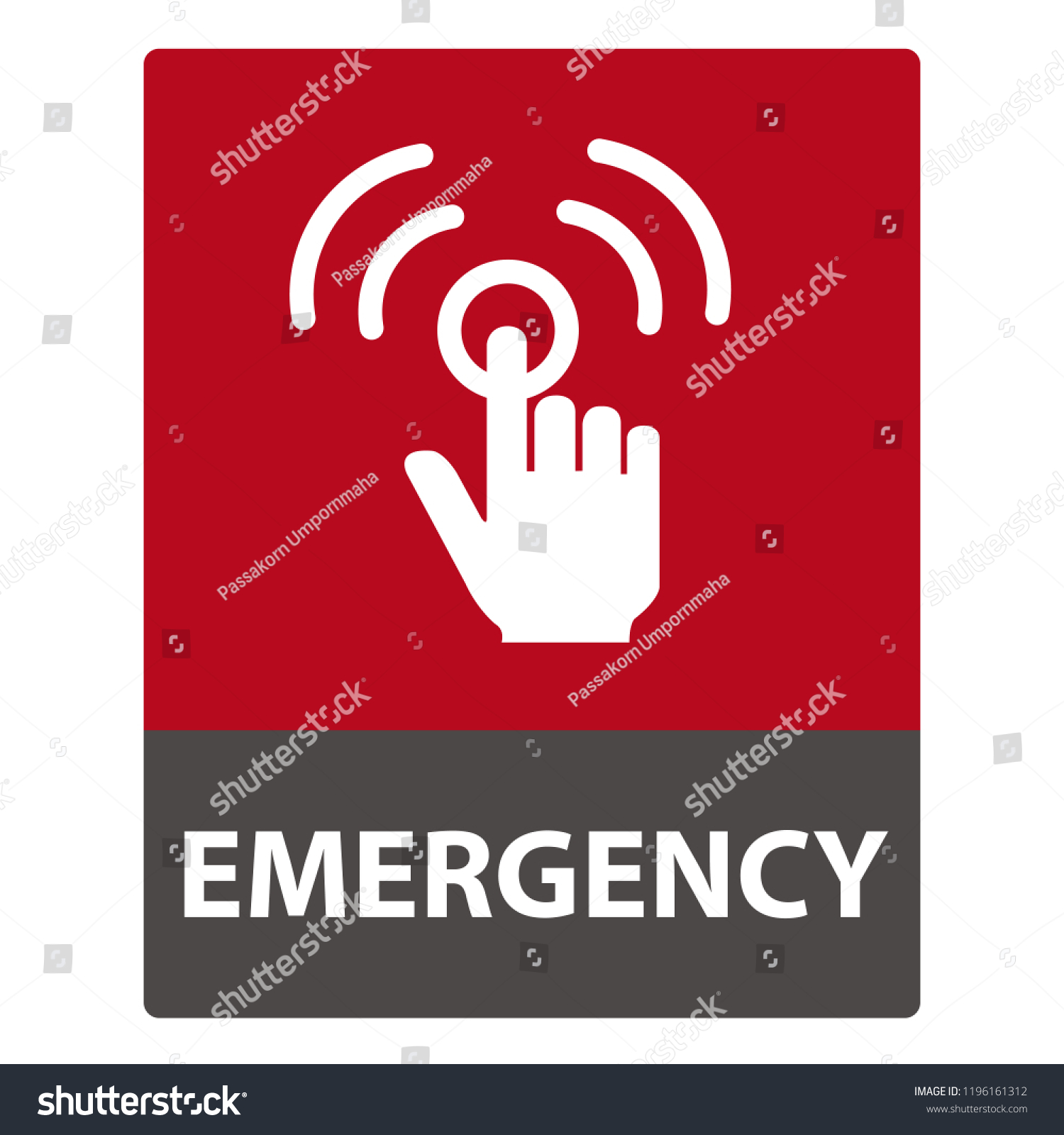 Push Alarm Button Icon Emergency Button Stock Vector (Royalty Free ...