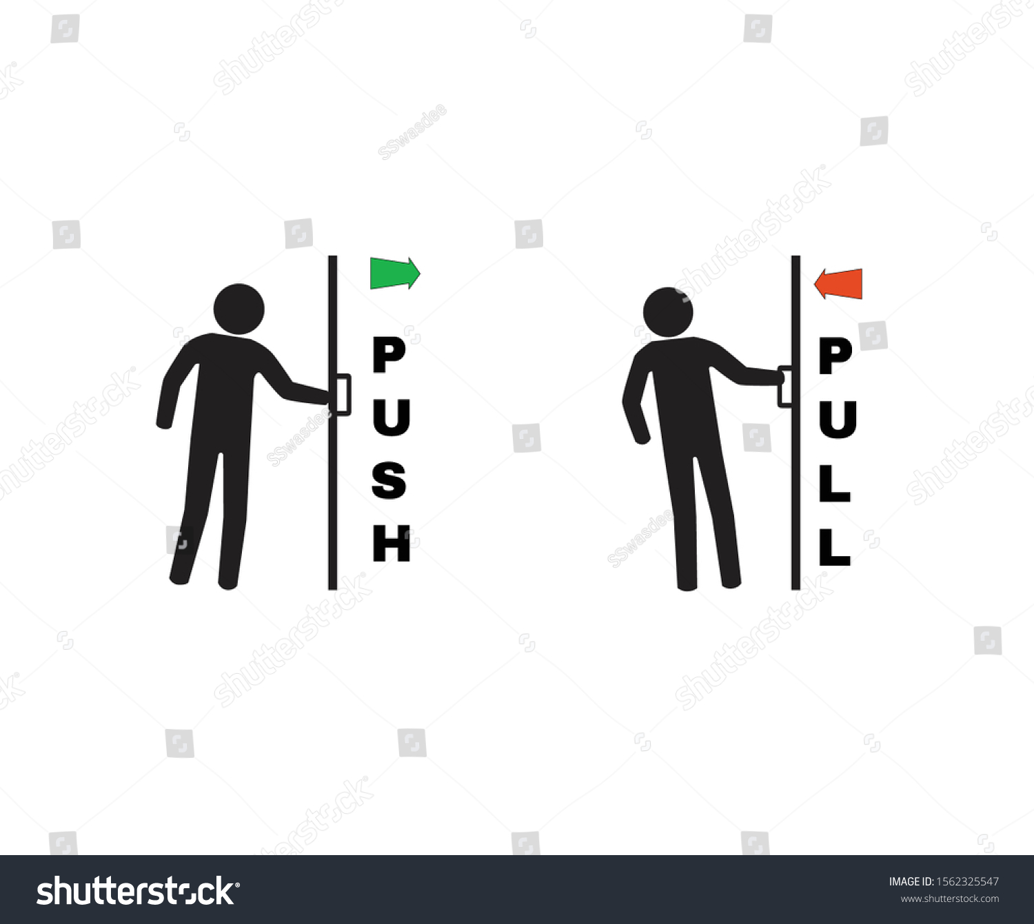 Push Pull Door Sign Vector Illustration Stock Vector (Royalty Free ...