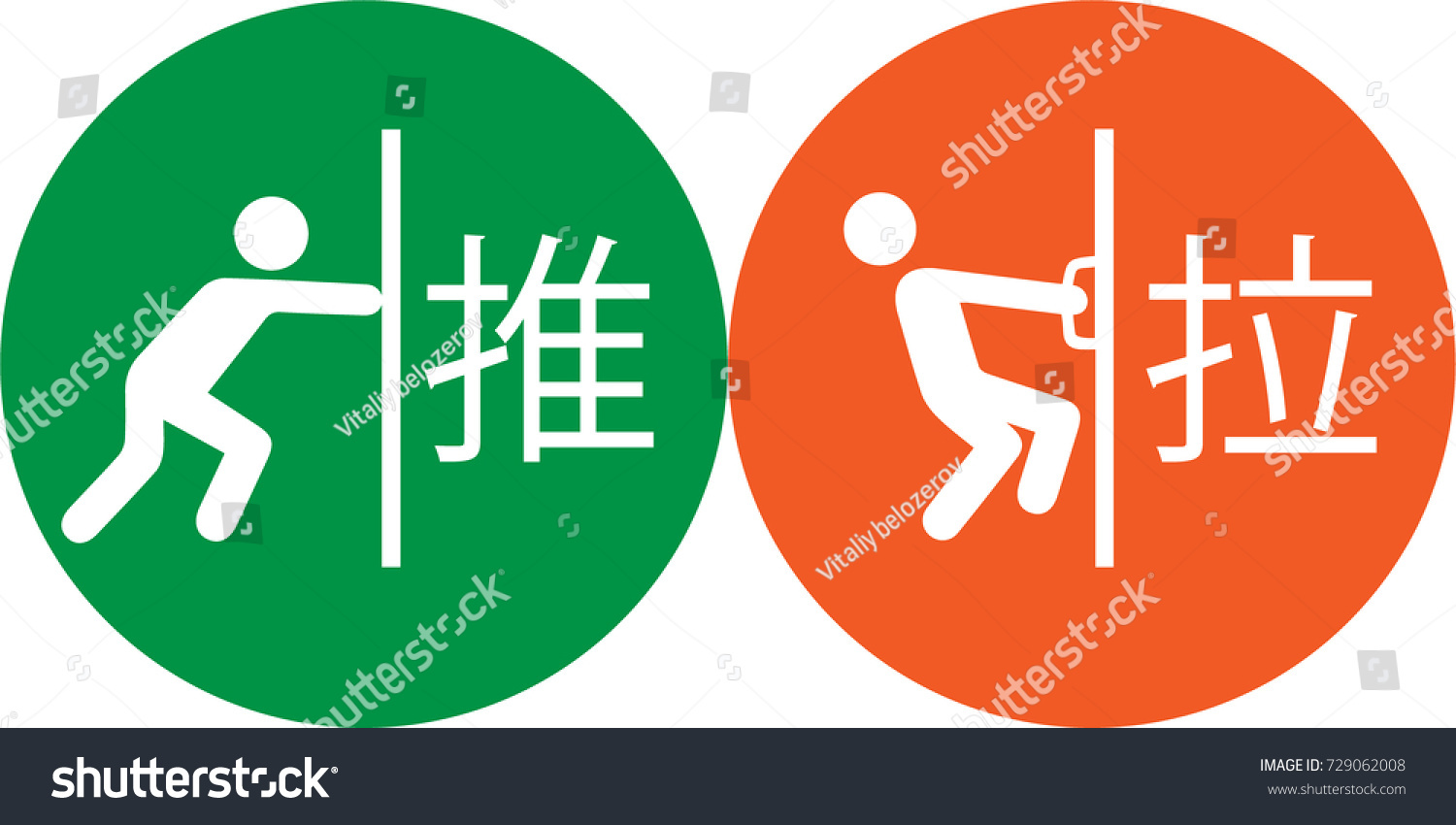 Push Pull Icon Nameplate Stock Vector (Royalty Free) 729062008
