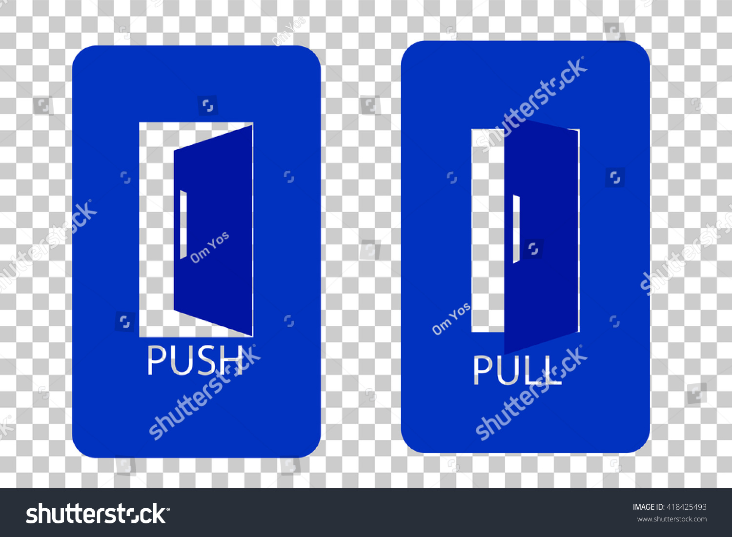 Push Pull Sign Stock Vector (Royalty Free) 418425493