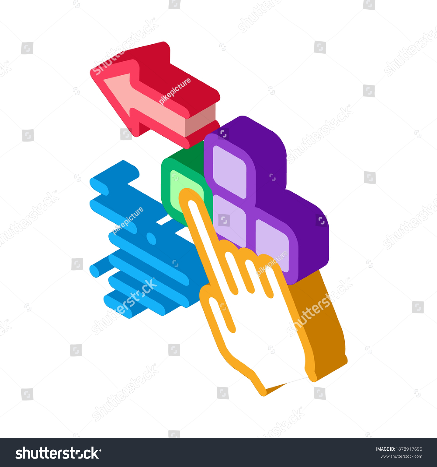 Push Game Controller Button Icon Vector Stock Vector (Royalty Free ...