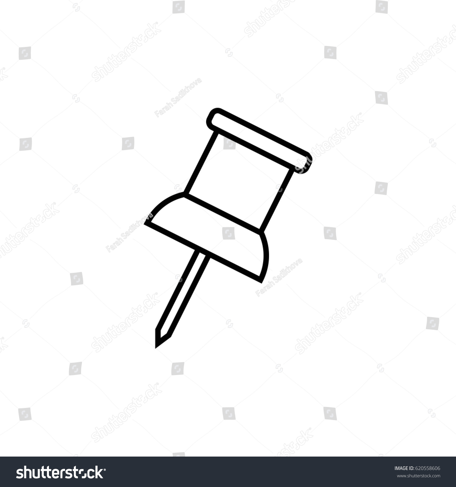Push Pin Outline Icon Stock Vector (Royalty Free) 620558606 | Shutterstock