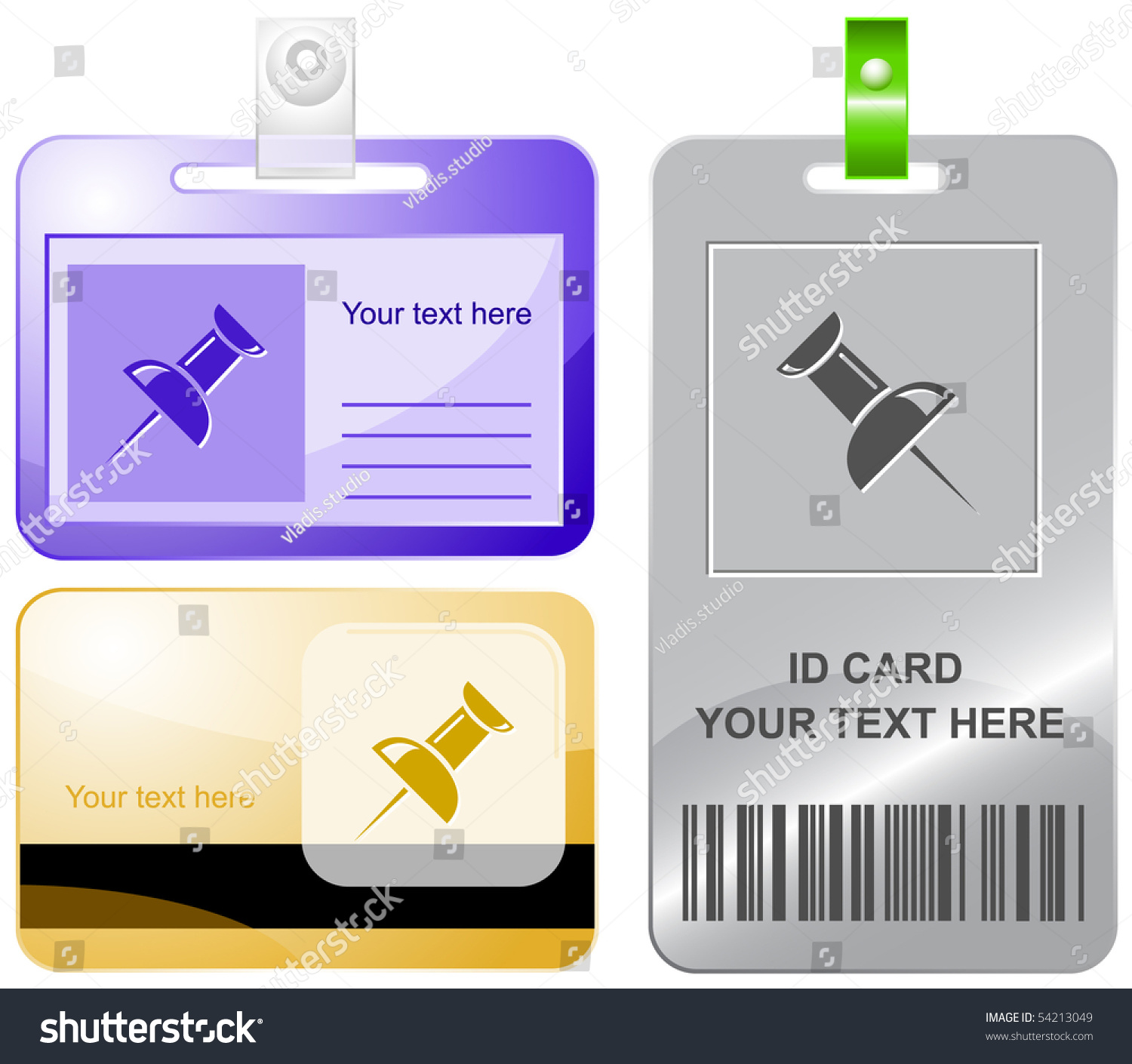 Push Pin Vector Id Cards Stock Vector (Royalty Free) 54213049