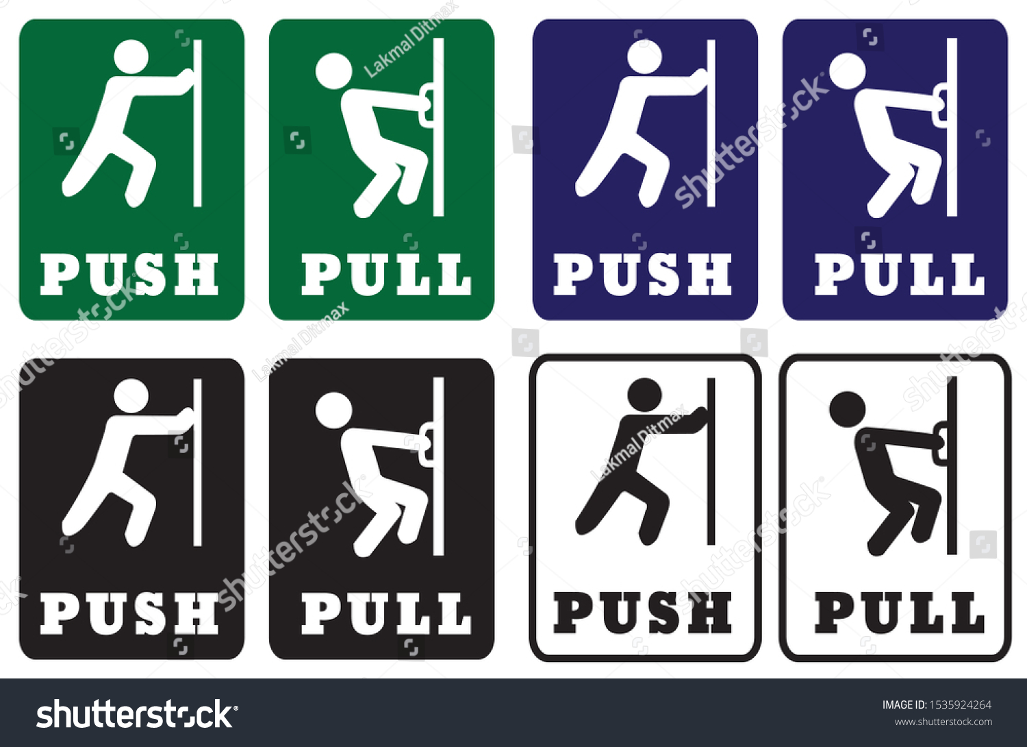 Push Pull Door Signs Collection: เวกเตอร์สต็อก (ปลอดค่าลิขสิทธิ์ ...