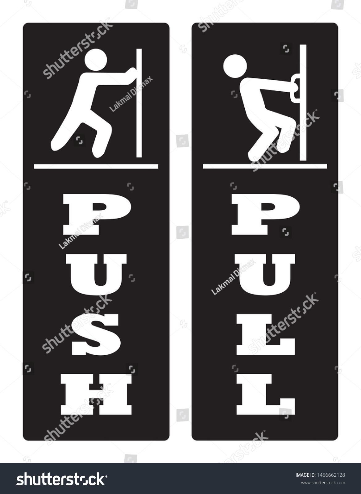 Señales de la puerta de empuje: vector de stock (libre de regalías ...