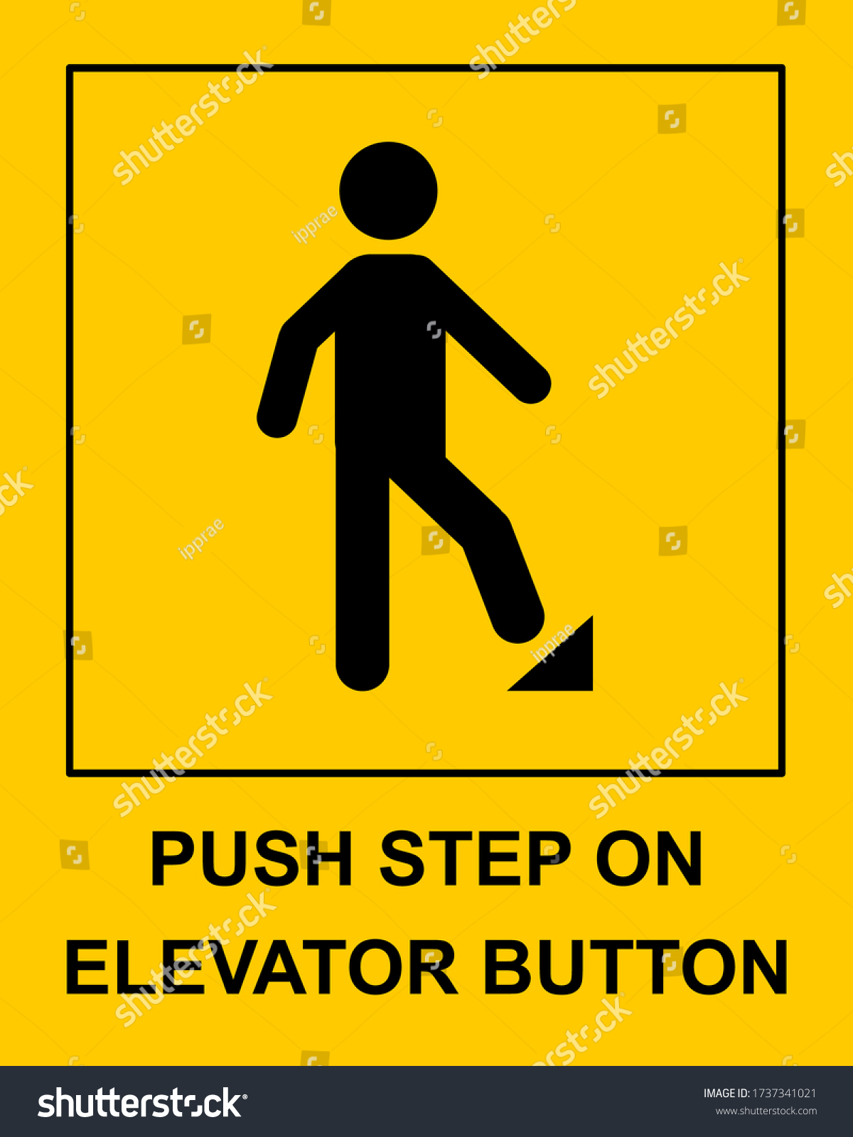 Push Step On Elevator Button Sign Stock Vector (Royalty Free) 1737341021