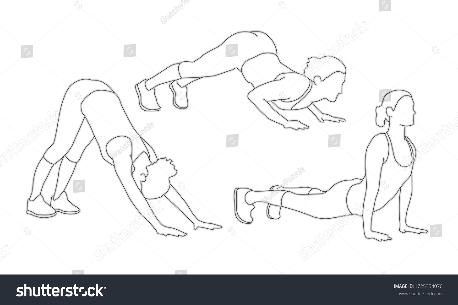 Push Exercise Silhouette Icon Vector Set Stock Vector (Royalty Free ...
