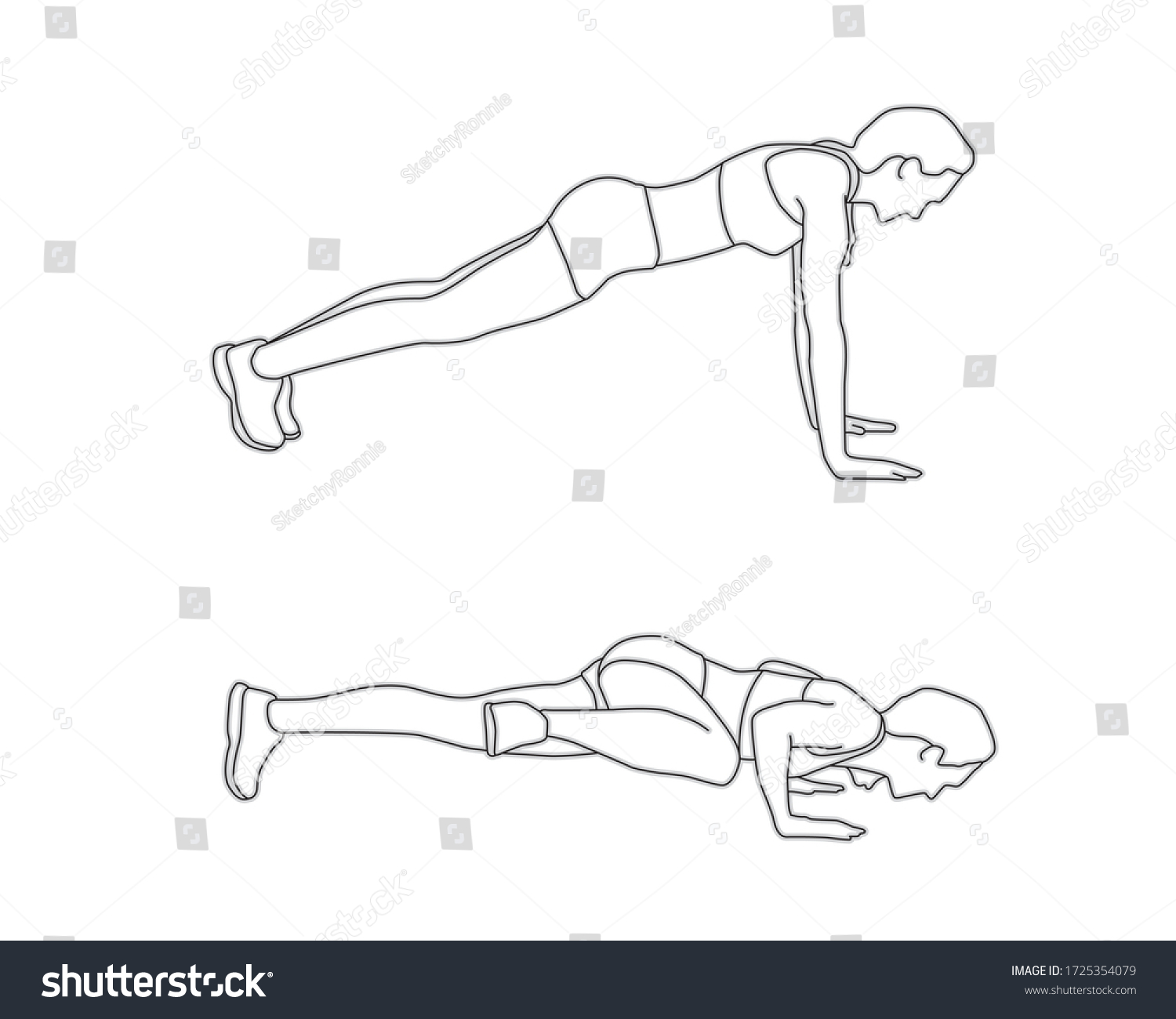 Push Exercise Silhouette Icon Vector Set Stock Vector (Royalty Free ...