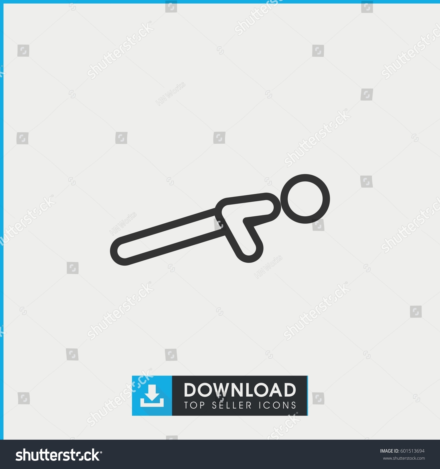 Push Icon Simple Outline Push Vector Stock Vector (Royalty Free) 601513694