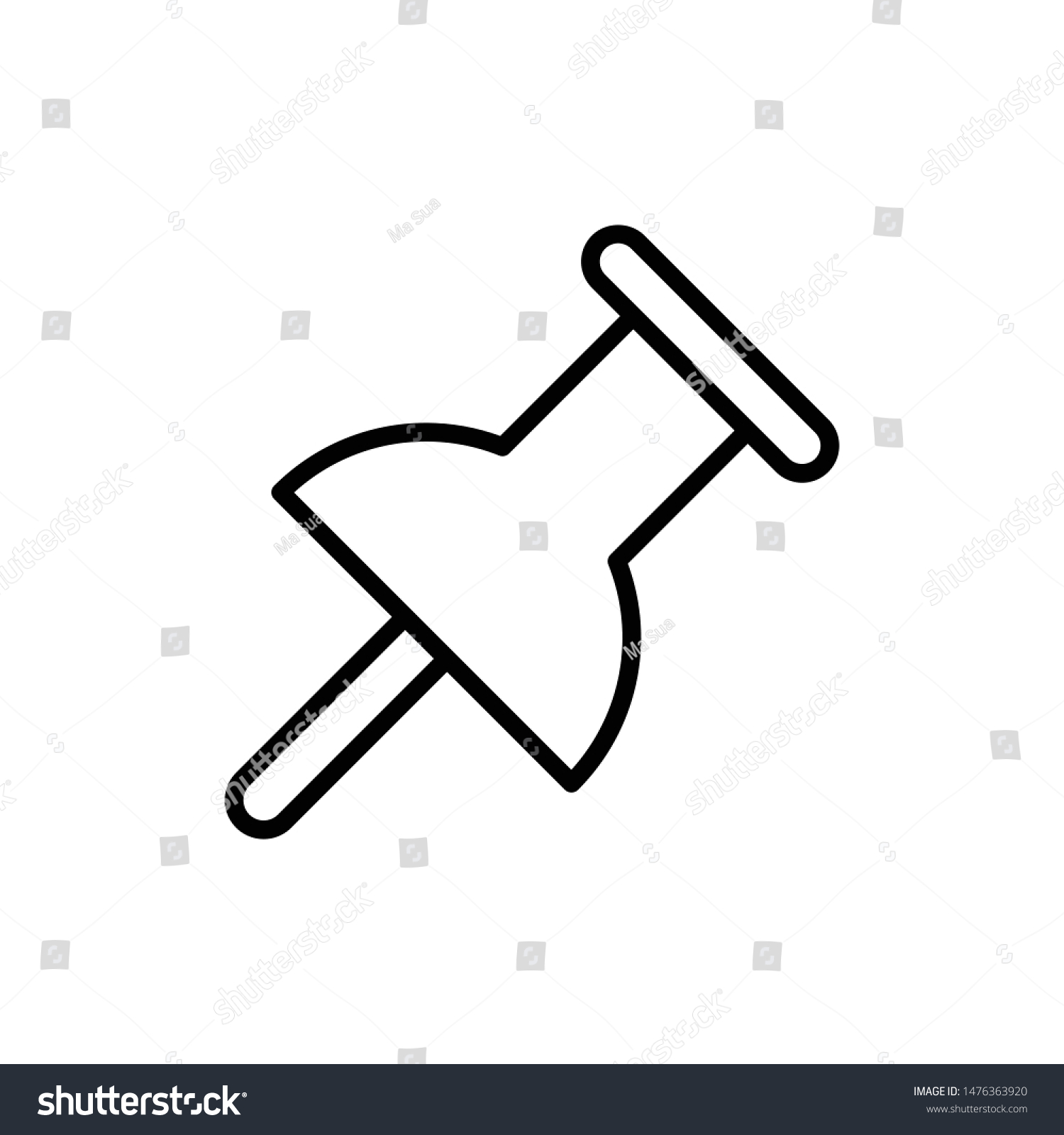 Pushpin Vector Graphics Outline Icon Stock Vector (Royalty Free) 1476363920