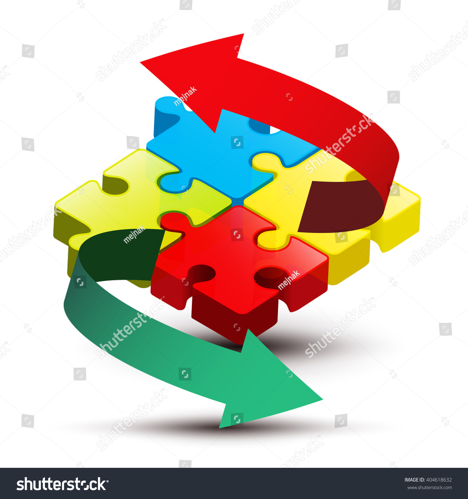 Puzzle Arrows Vector Stock Vector (Royalty Free) 404618632 | Shutterstock