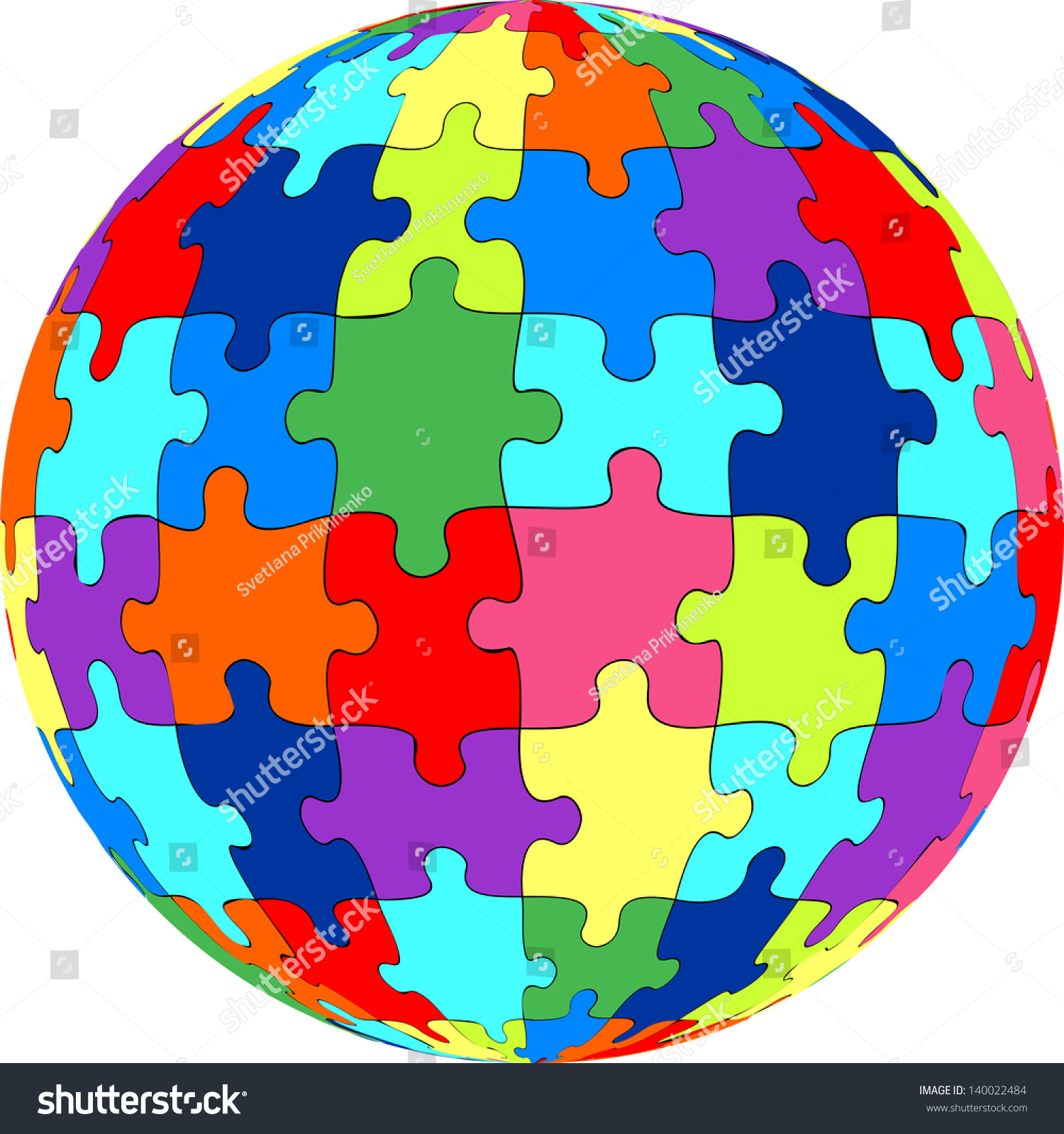 Puzzle Ball Stock Vector (Royalty Free) 140022484 | Shutterstock