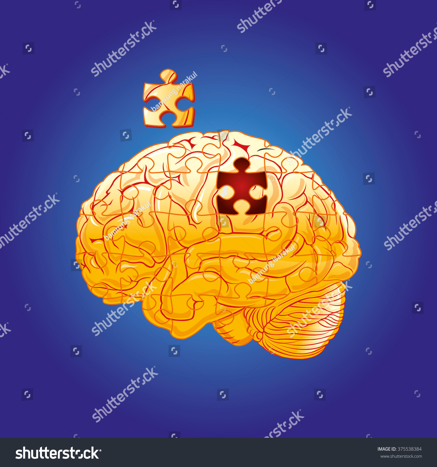 Puzzle Brain Idea Creative Vector Illustration Stock Vector (Royalty ...