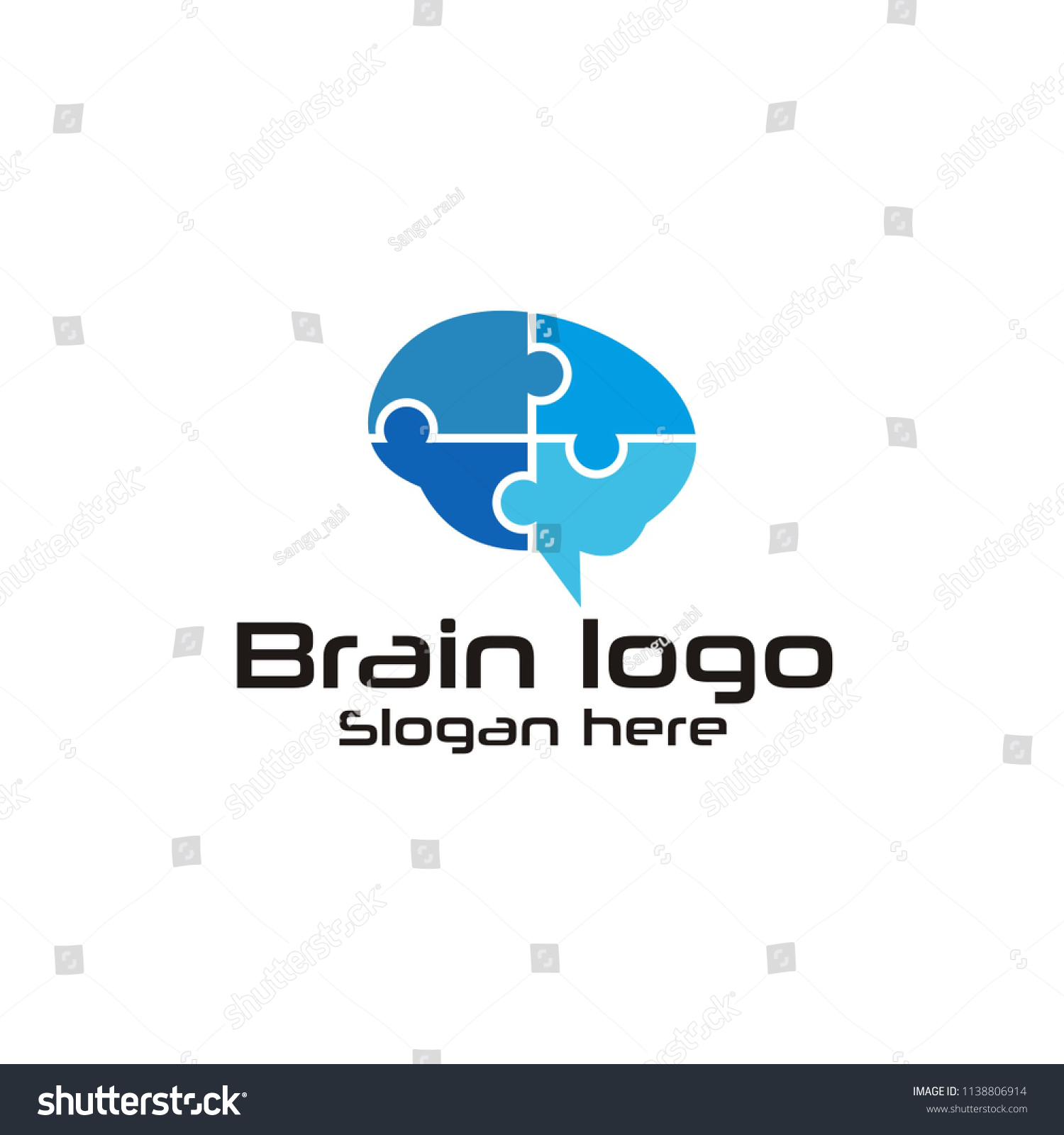 Puzzle Brain Logo Stock Vector (Royalty Free) 1138806914