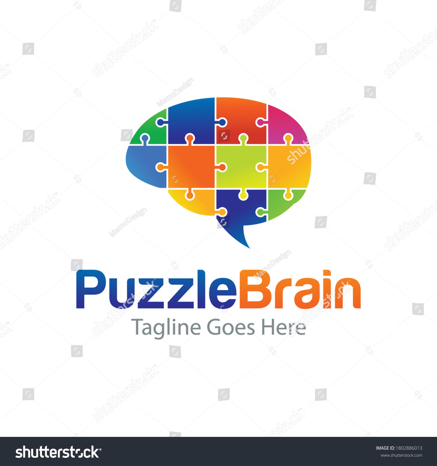 Puzzle Brain Logo Idea Creative Logo Stock Vector (Royalty Free ...