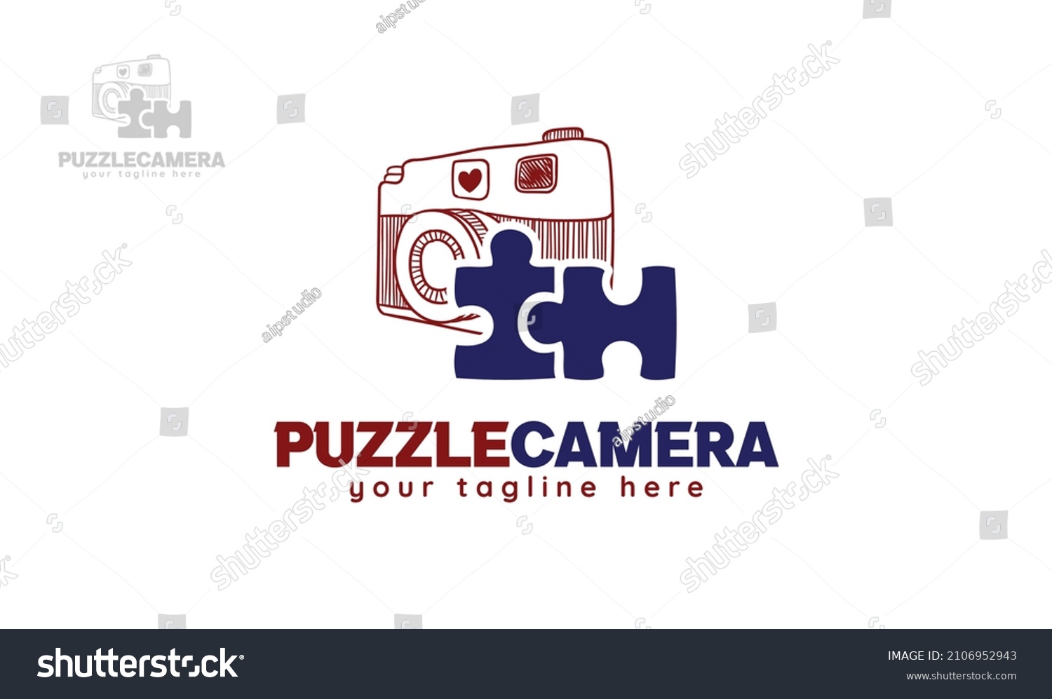 Puzzle Camera Logo Design Vector Stock Vector (Royalty Free) 2106952943 ...