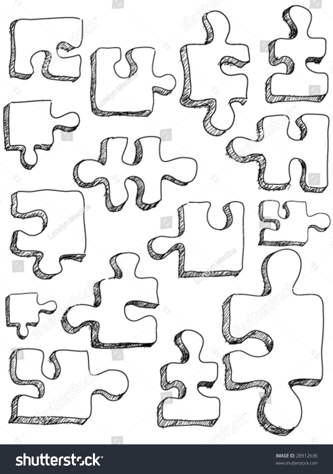 Puzzle Doodles Vector Stock Vector (Royalty Free) 28912636 | Shutterstock