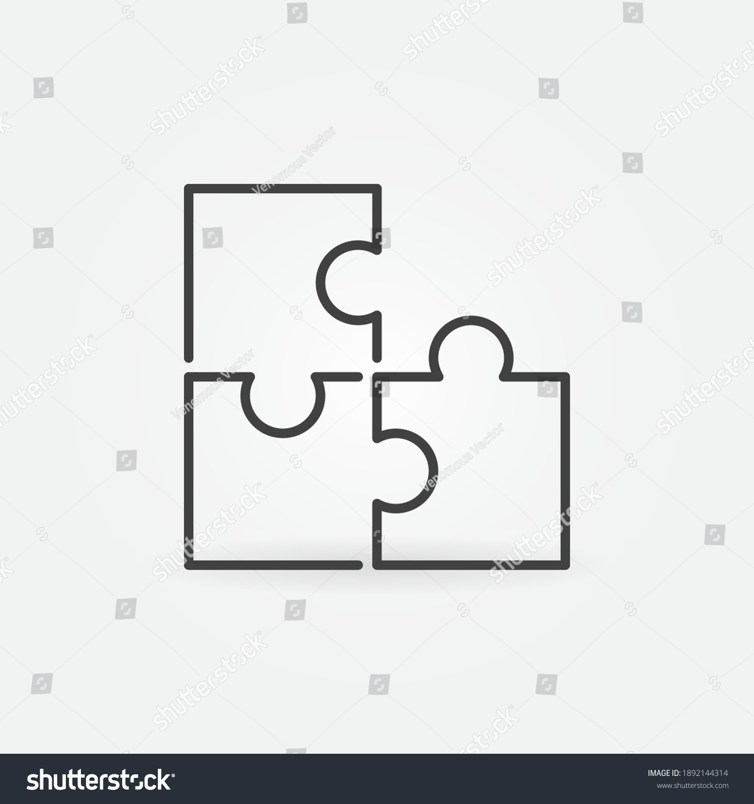 Puzzle Game Vector Thin Line Concept Stock Vector (Royalty Free ...