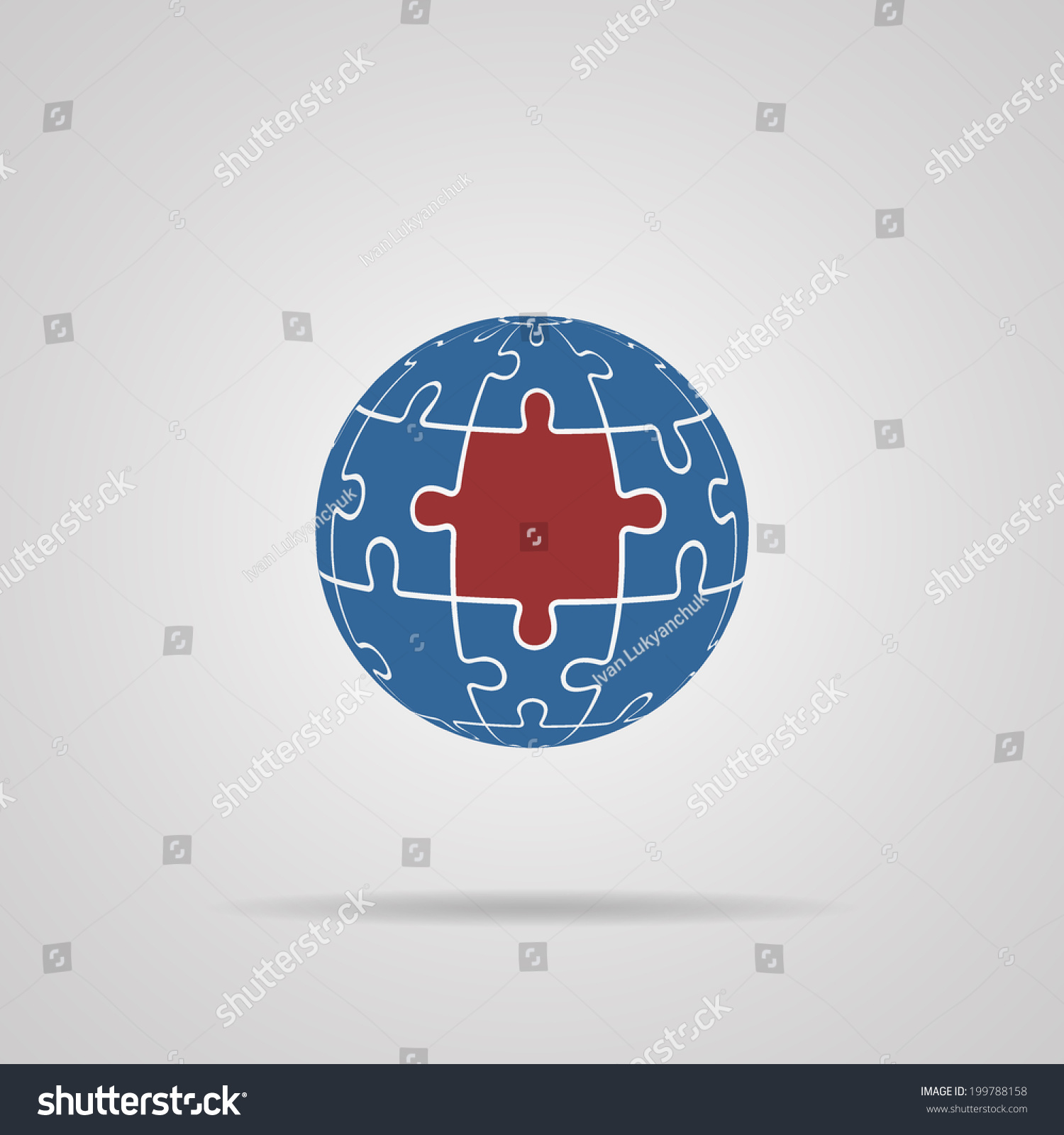 Puzzle Globe Icon Shadow Vector Illustrations Stock Vector (Royalty ...