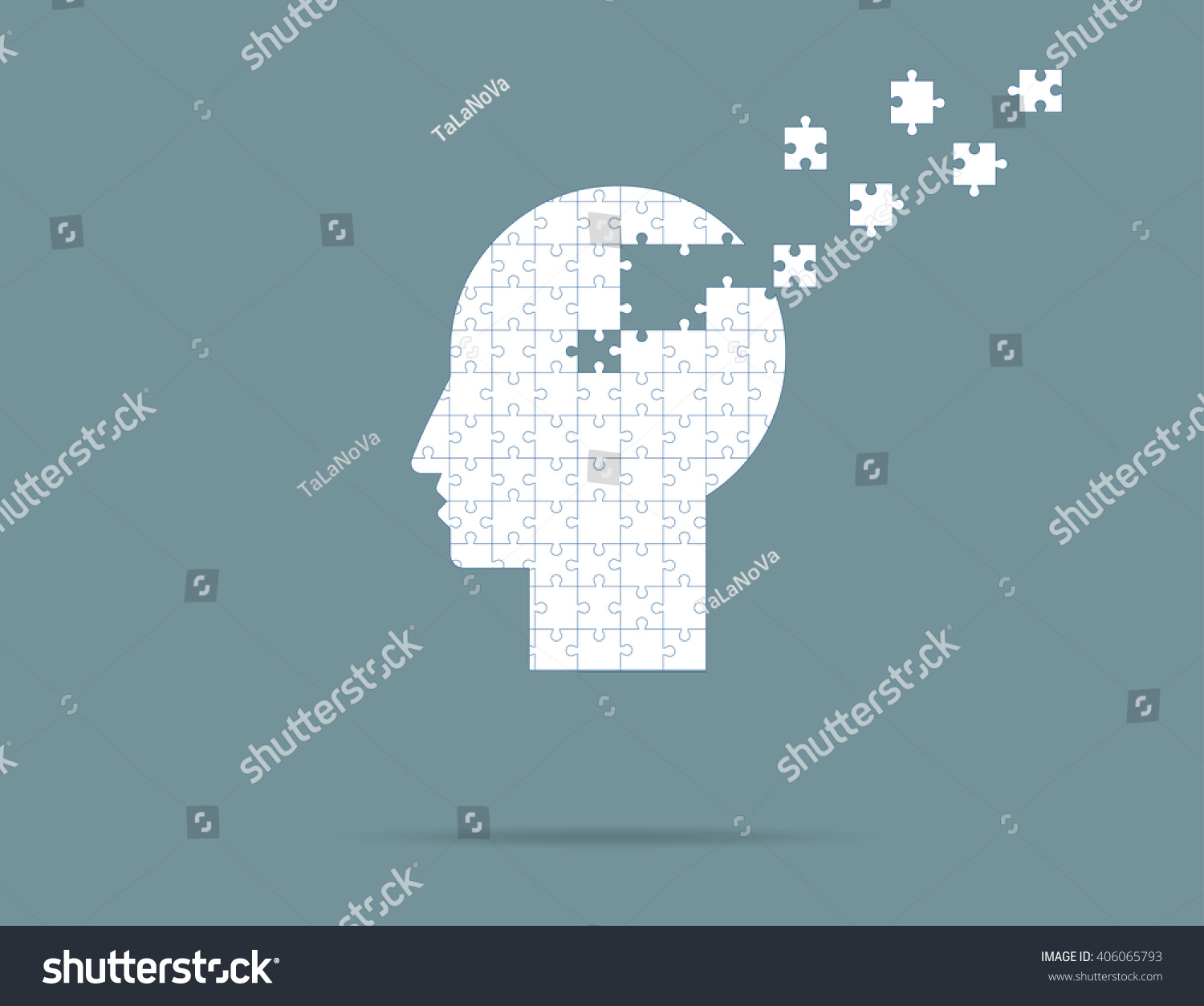 Puzzle Head Poster Stock Vector (Royalty Free) 406065793