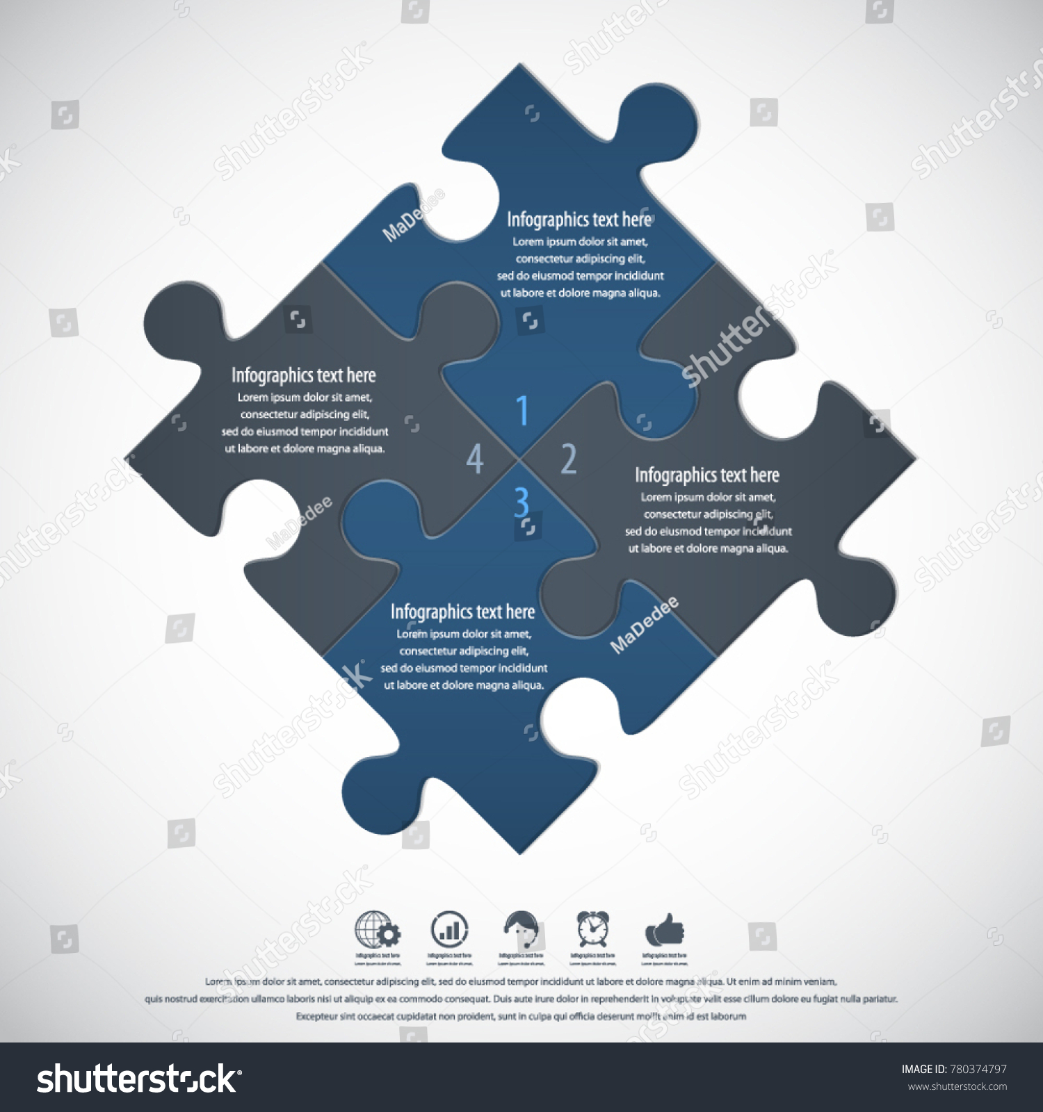 Puzzle Infographics Vector Illustration Stock Vector (Royalty Free ...