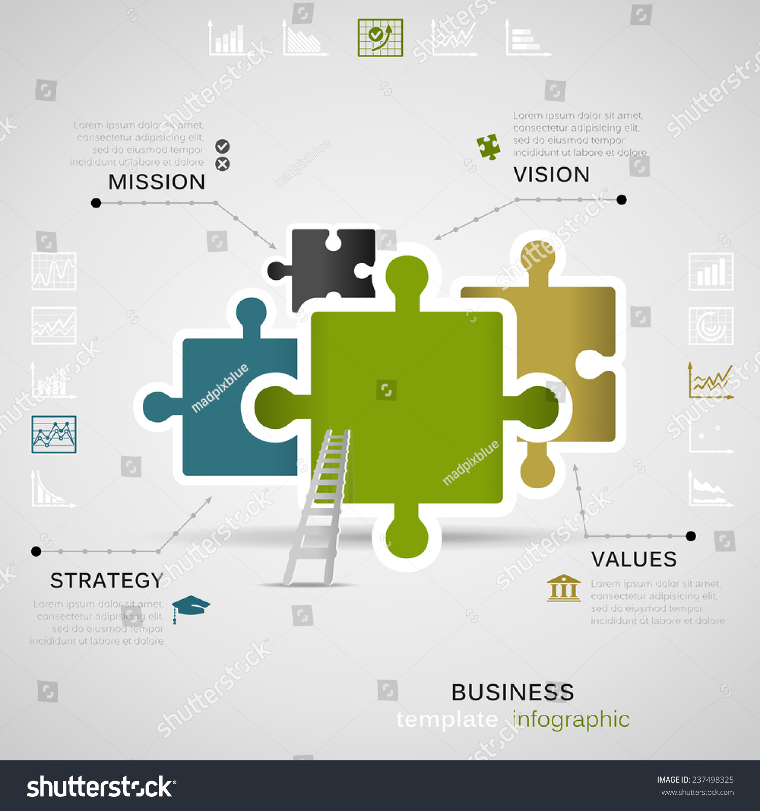 Puzzle Inforgraphic Stock Vector (Royalty Free) 237498325 | Shutterstock