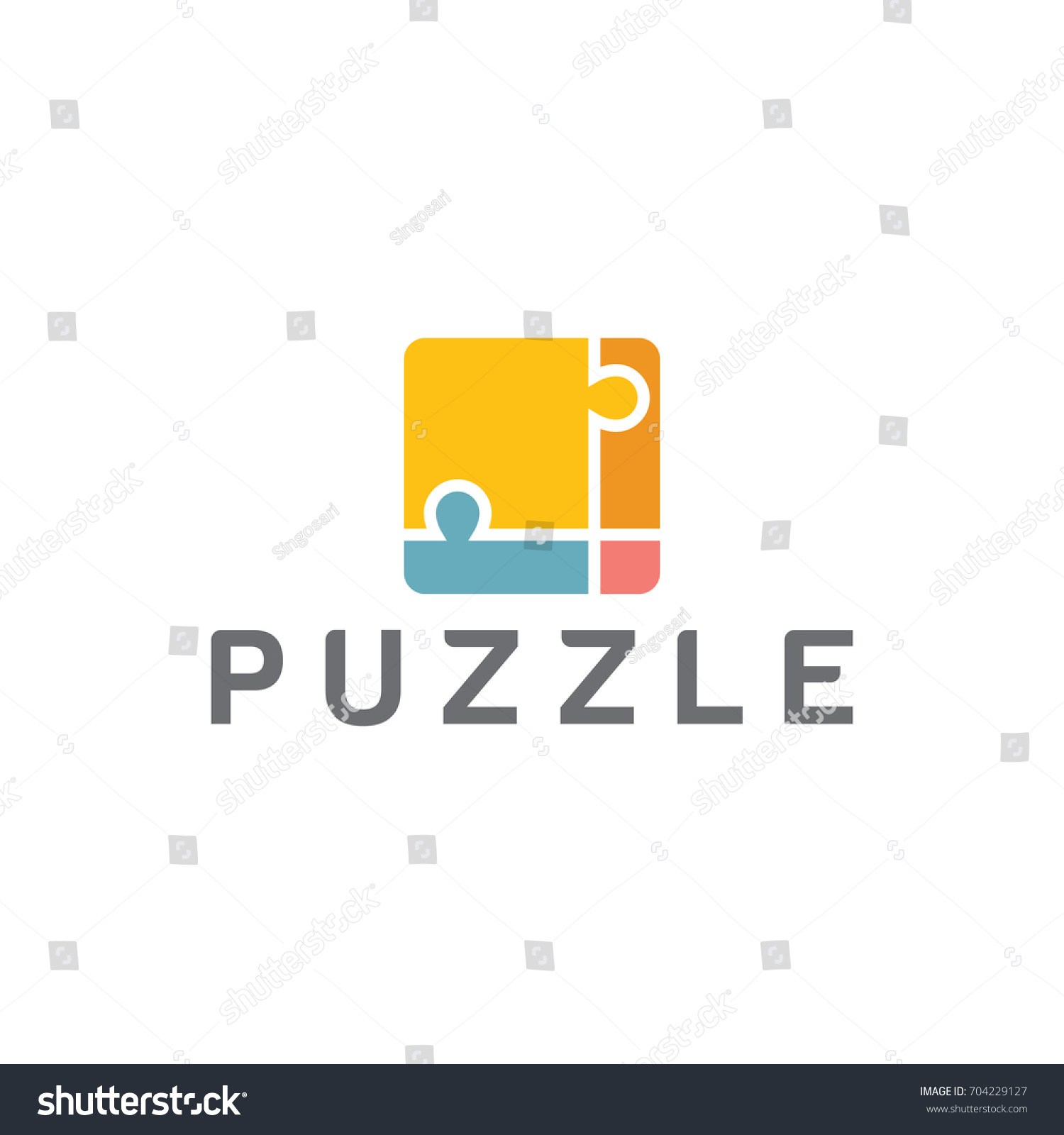 Puzzle Logo Stylized Creative Design Template Stock Vector (Royalty ...