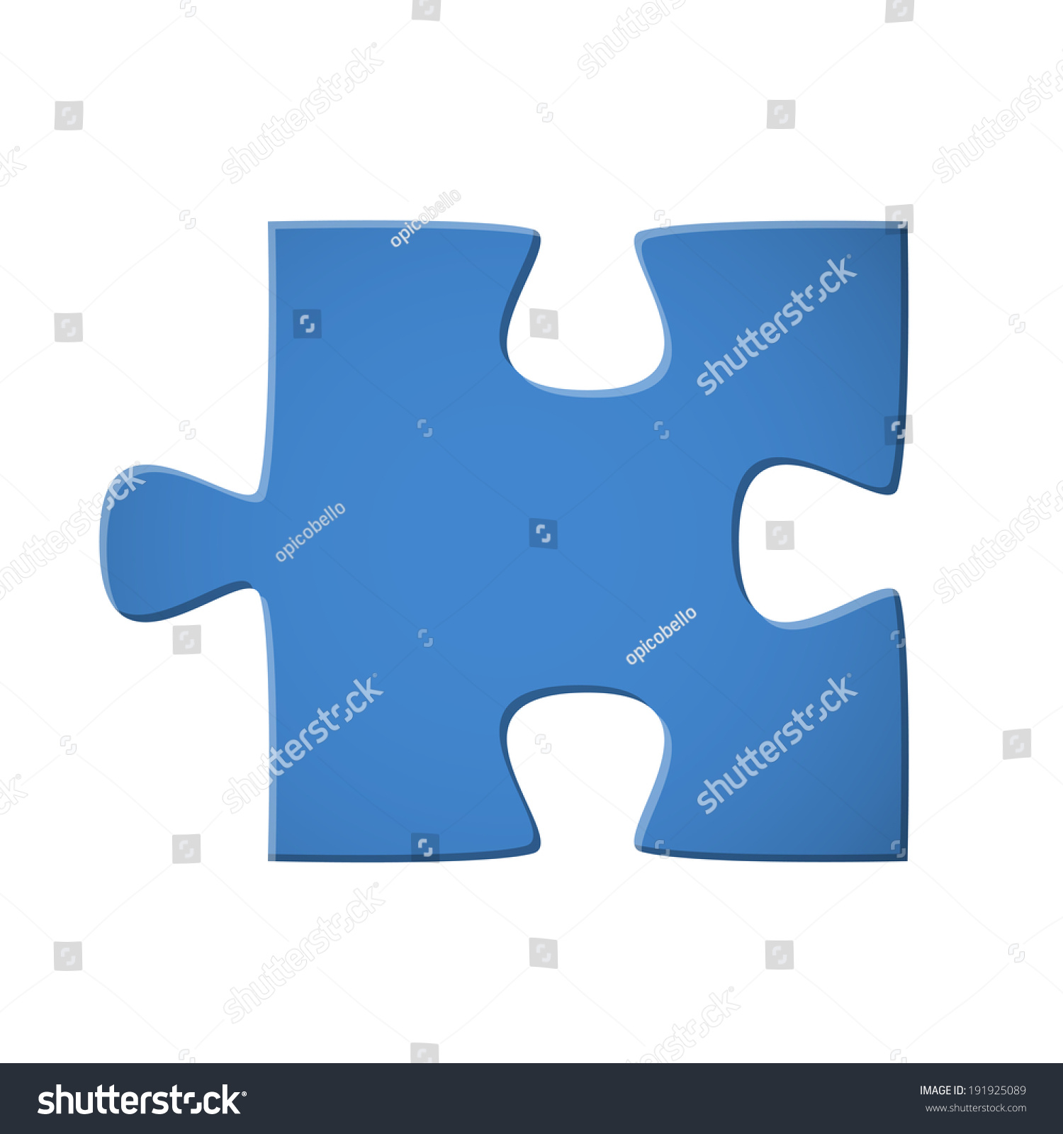 Puzzle Piece Blue Stock Vector (Royalty Free) 191925089 | Shutterstock