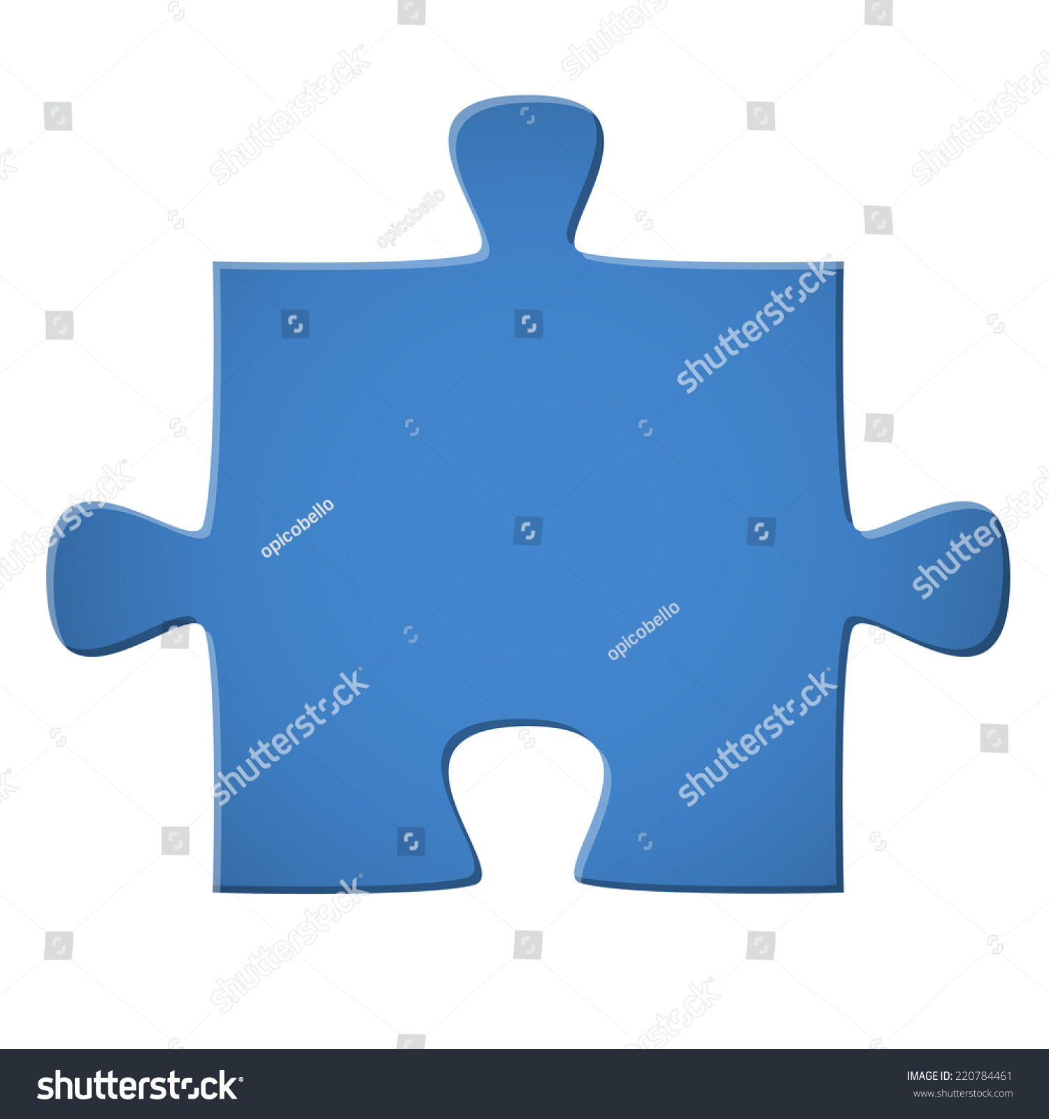 Puzzle Piece Blue Stock Vector (Royalty Free) 220784461 | Shutterstock