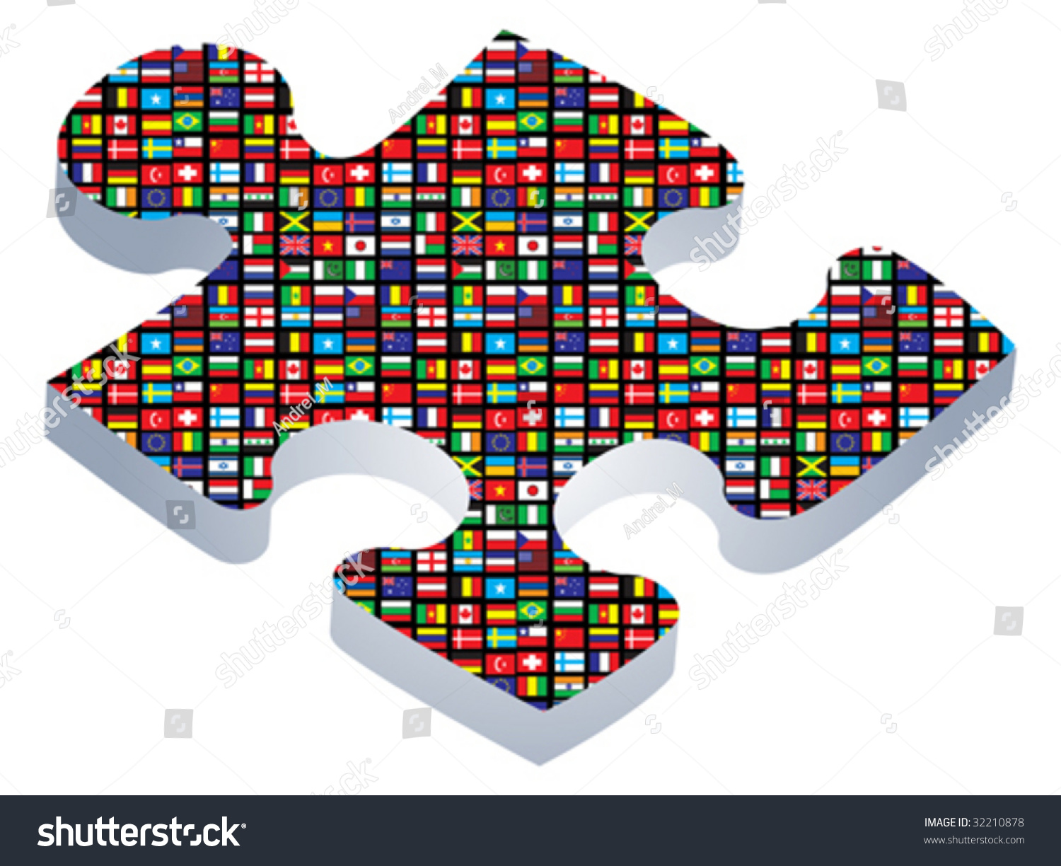 Puzzle Piece World Flags Pattern Stock Vector (Royalty Free) 32210878 ...