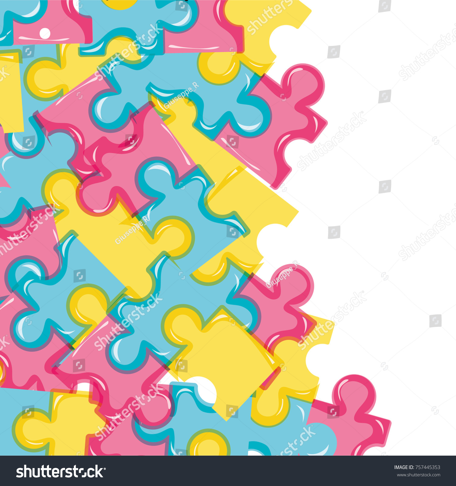 Puzzle Pieces Game Background Design Stock Vector (Royalty Free) 757445353