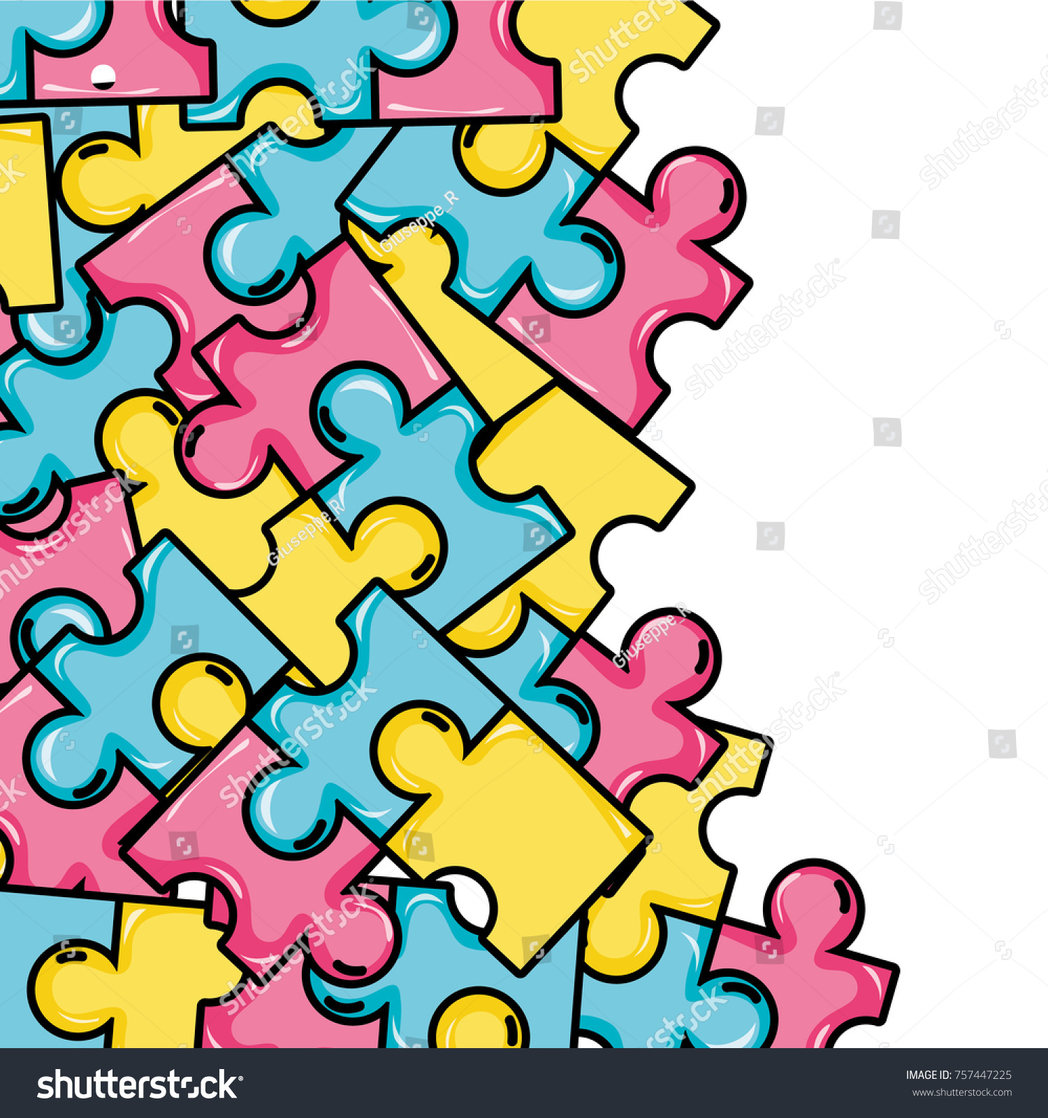 Puzzle Pieces Game Background Design Stock Vector (Royalty Free ...