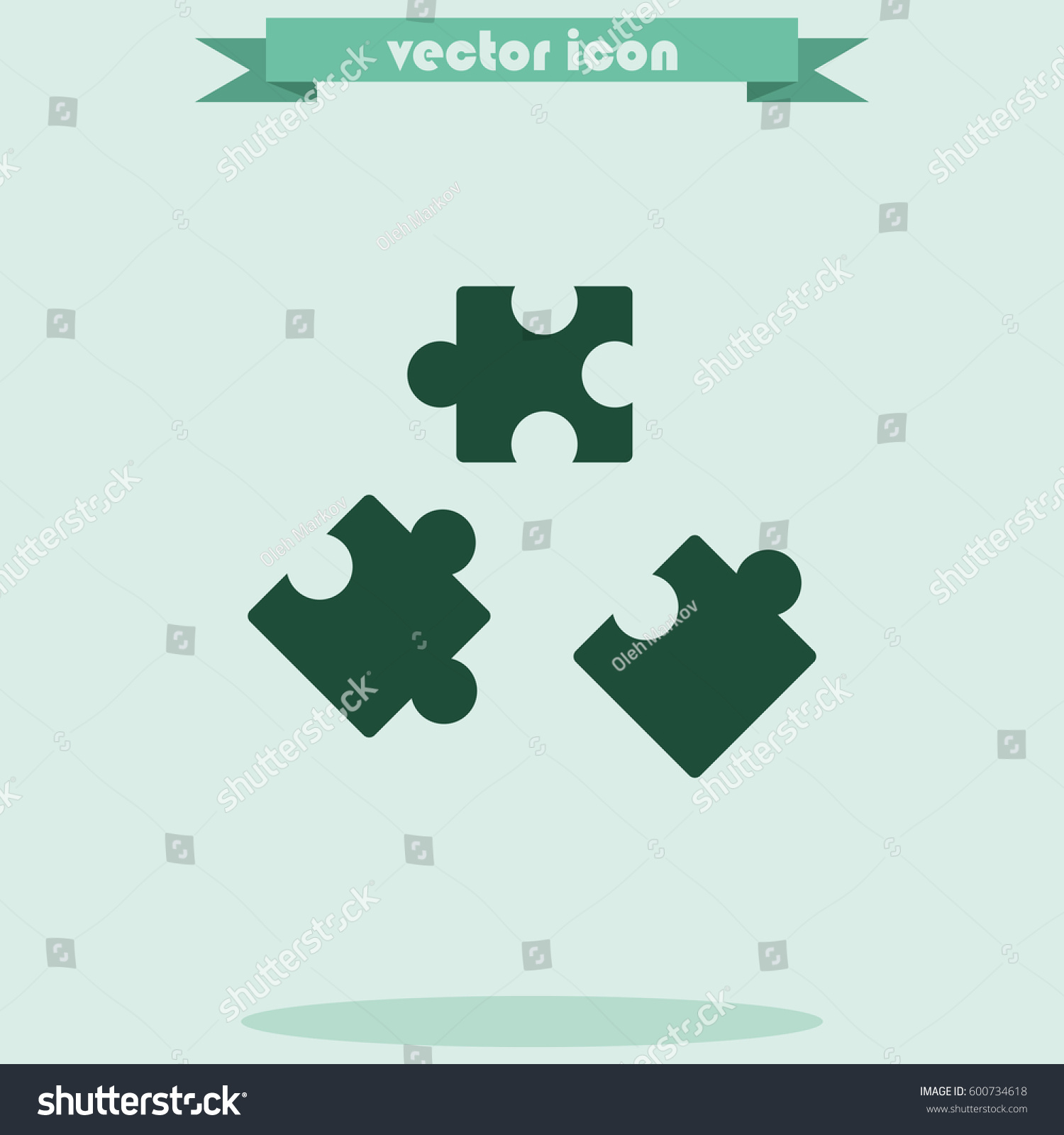 Puzzle Pieces Icon Stock Vector (Royalty Free) 600734618