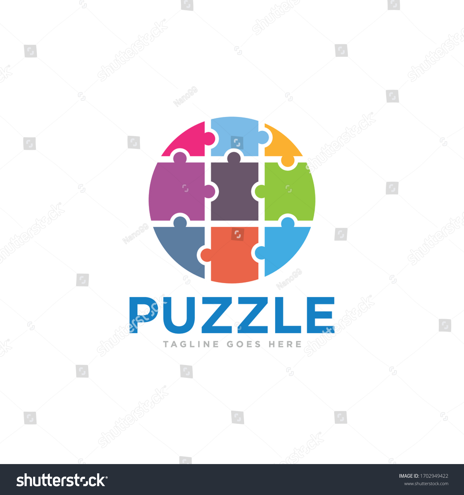 Puzzle Pieces Logo Design Vector Stock Vector (Royalty Free) 1702949422