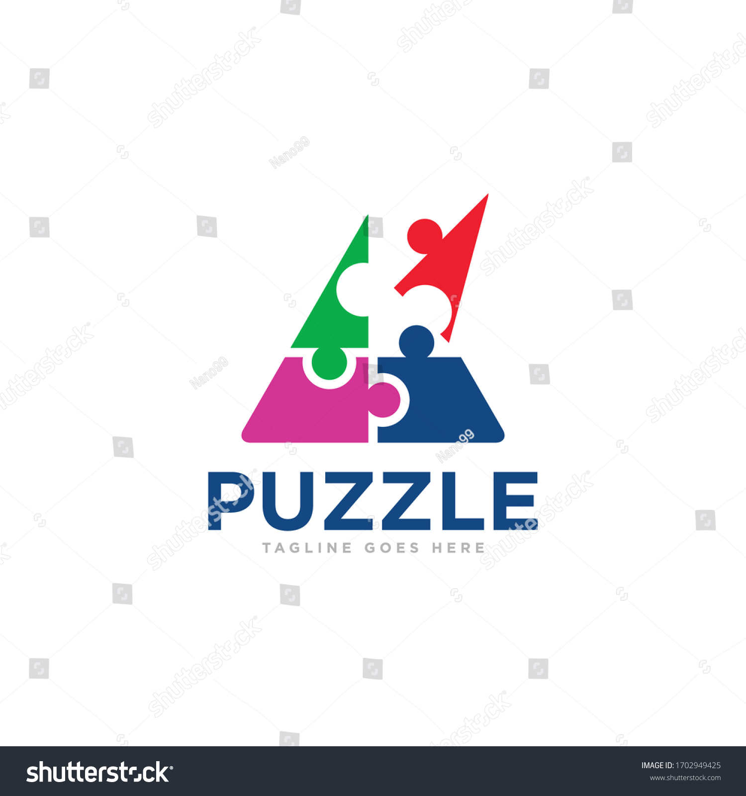 Puzzle Pieces Logo Design Vector Stock Vector (Royalty Free) 1702949425 ...