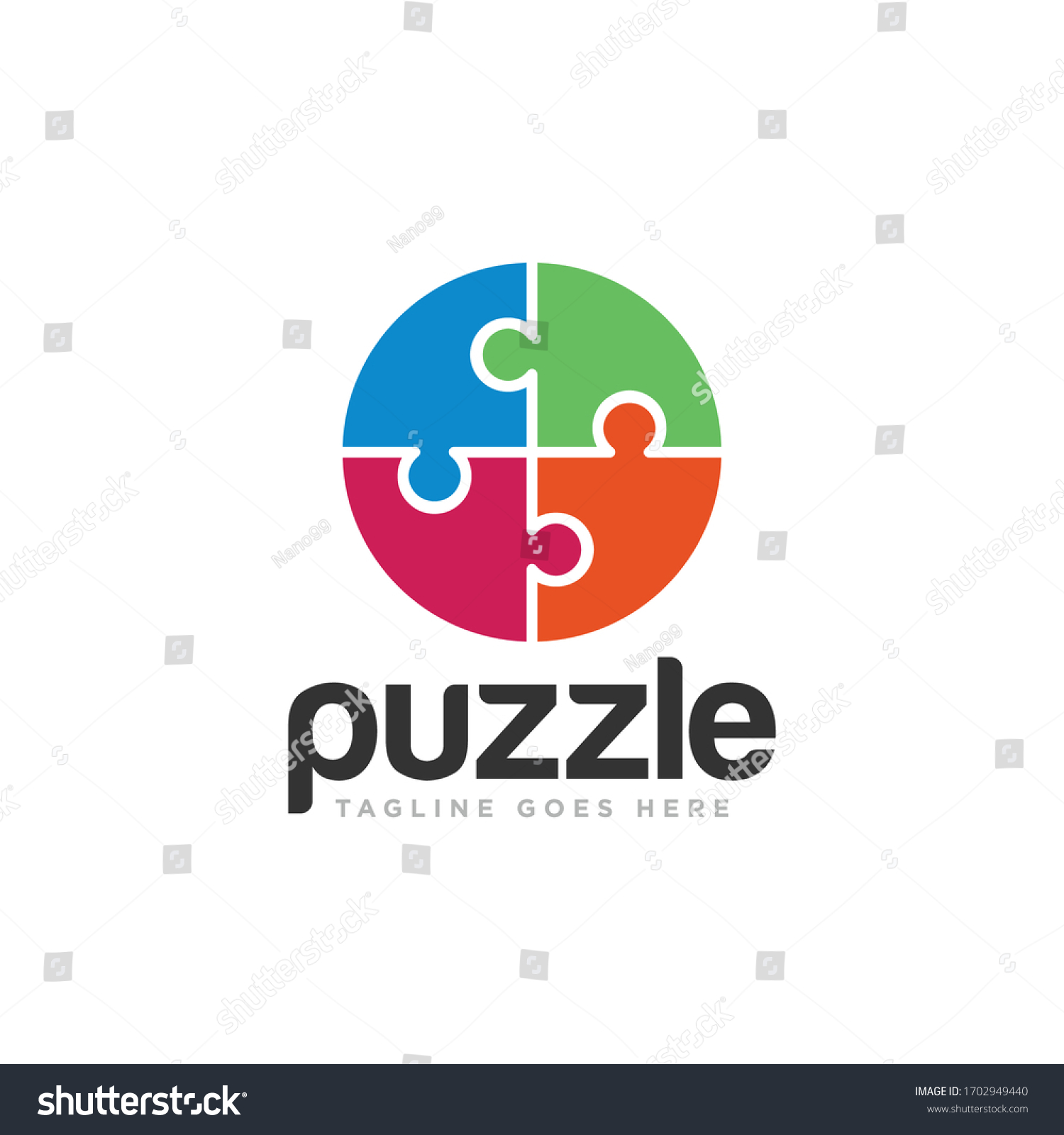 Puzzle Pieces Logo Design Vector Stock Vector (Royalty Free) 1702949440