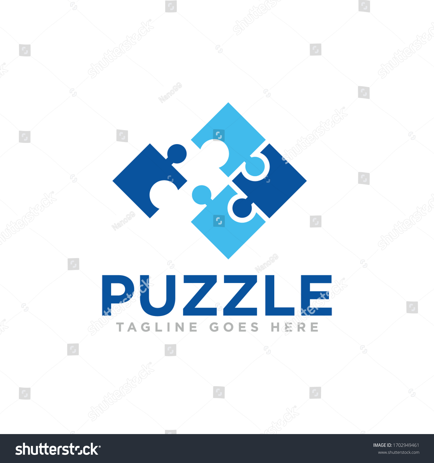 Puzzle Pieces Logo Design Vector Stock Vector (Royalty Free) 1702949461 ...