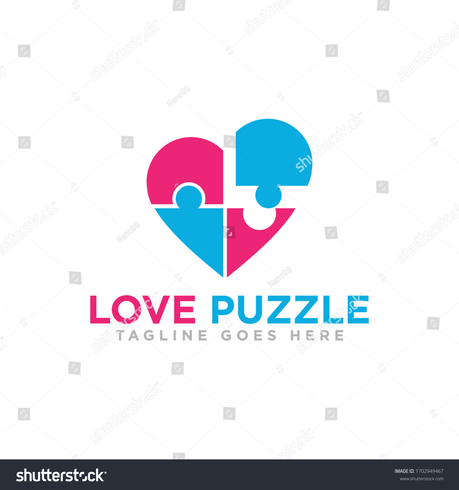 Puzzle Pieces Logo Design Vector Stock Vector (Royalty Free) 1702949467