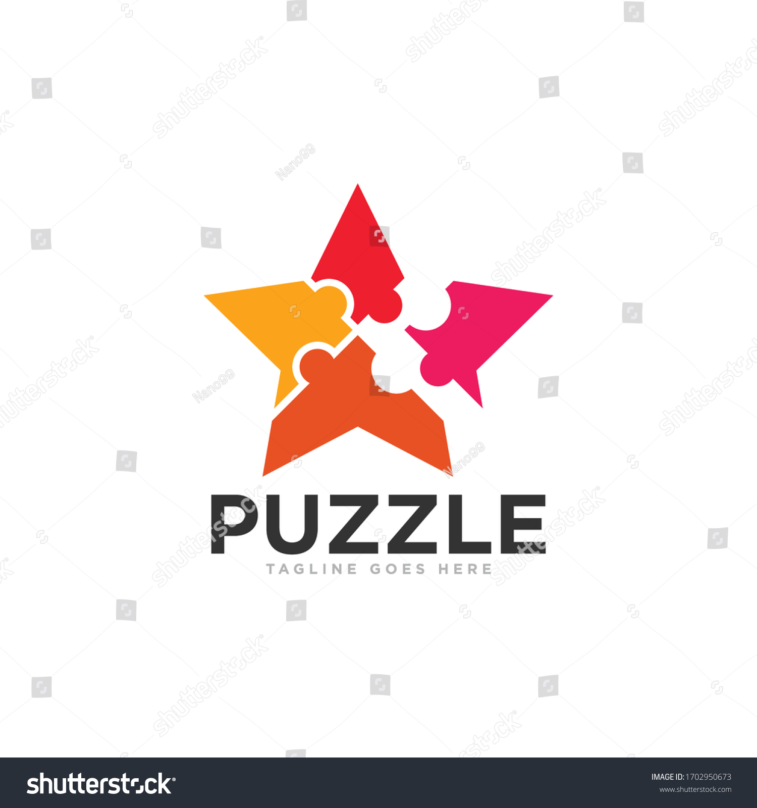 Puzzle Pieces Logo Design Vector Stock Vector (Royalty Free) 1702950673