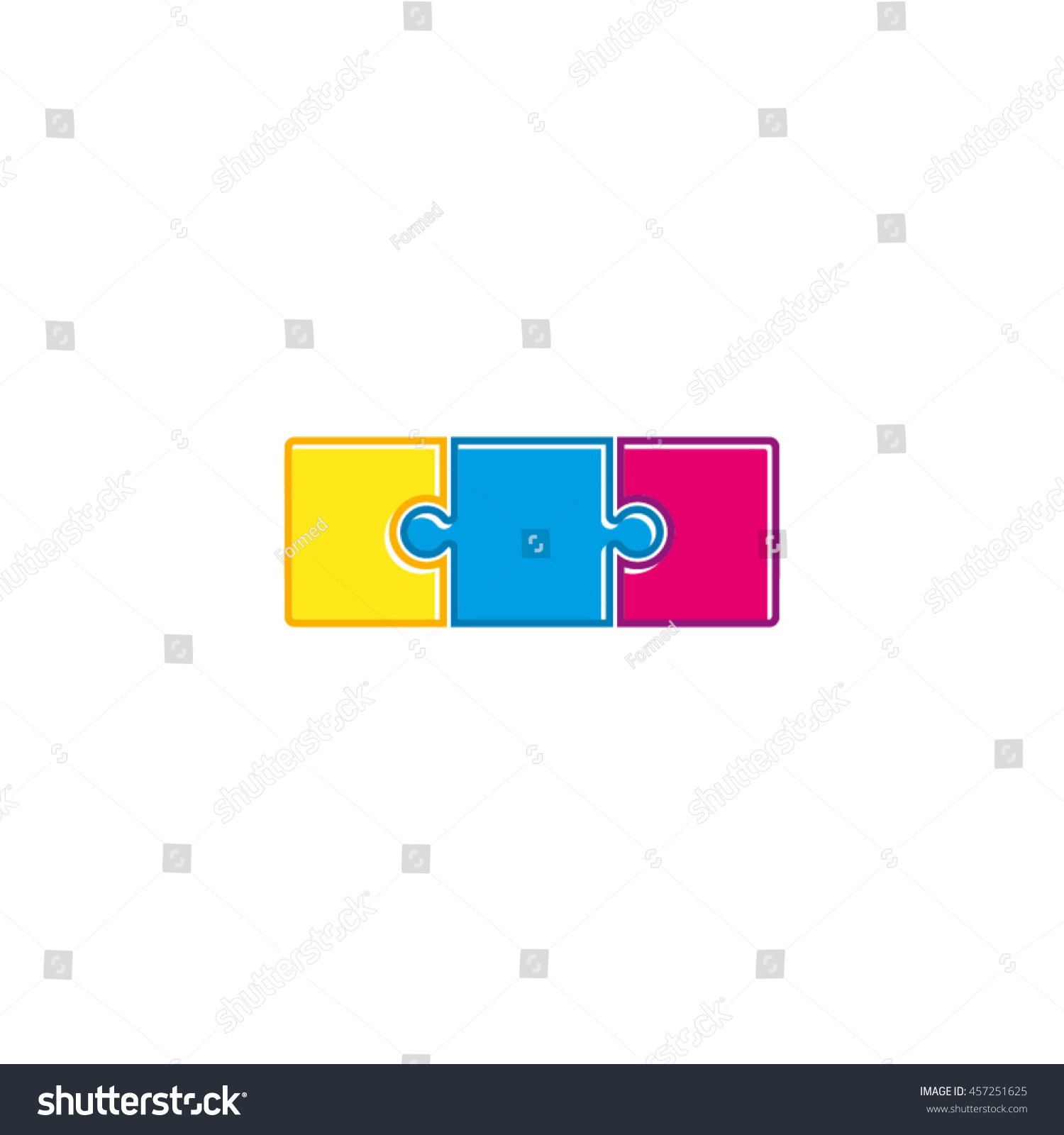 Puzzle Pieces Symbol Vector Stock Vector (Royalty Free) 457251625