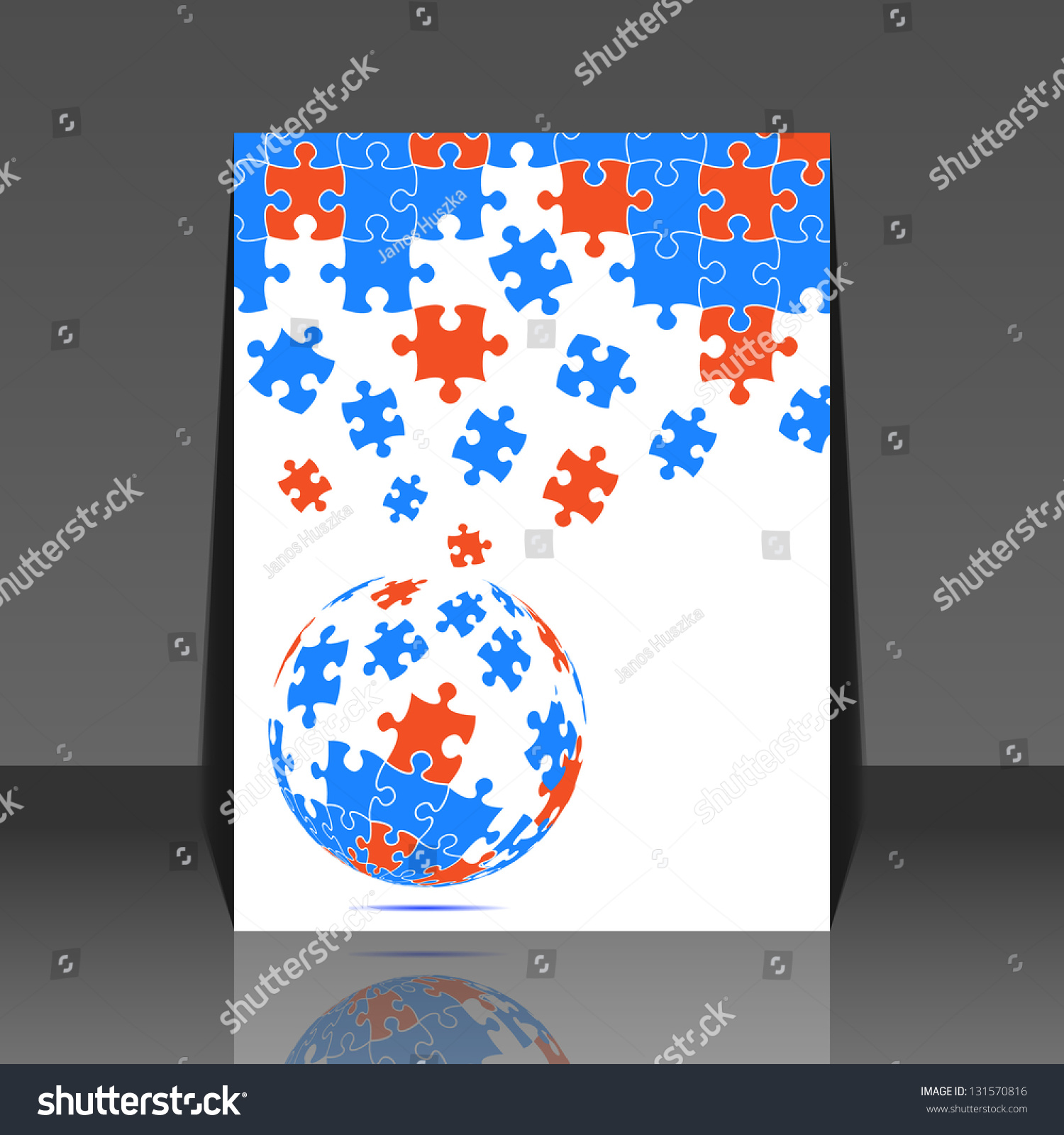 Puzzle Pieces Vector Design Flyer Stock Vector (Royalty Free) 131570816 ...