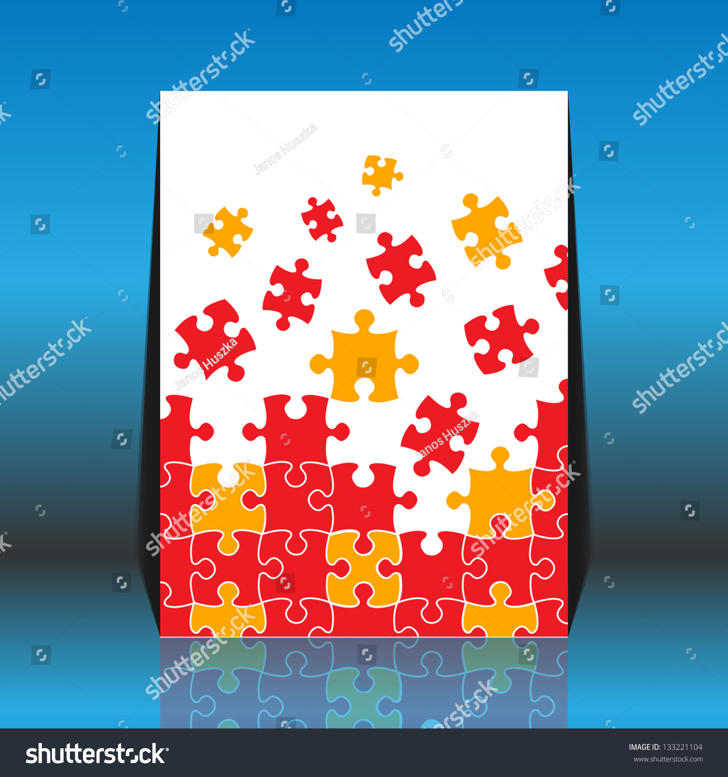 Puzzle Pieces Vector Flyer Design Stock Vector (Royalty Free) 133221104 ...