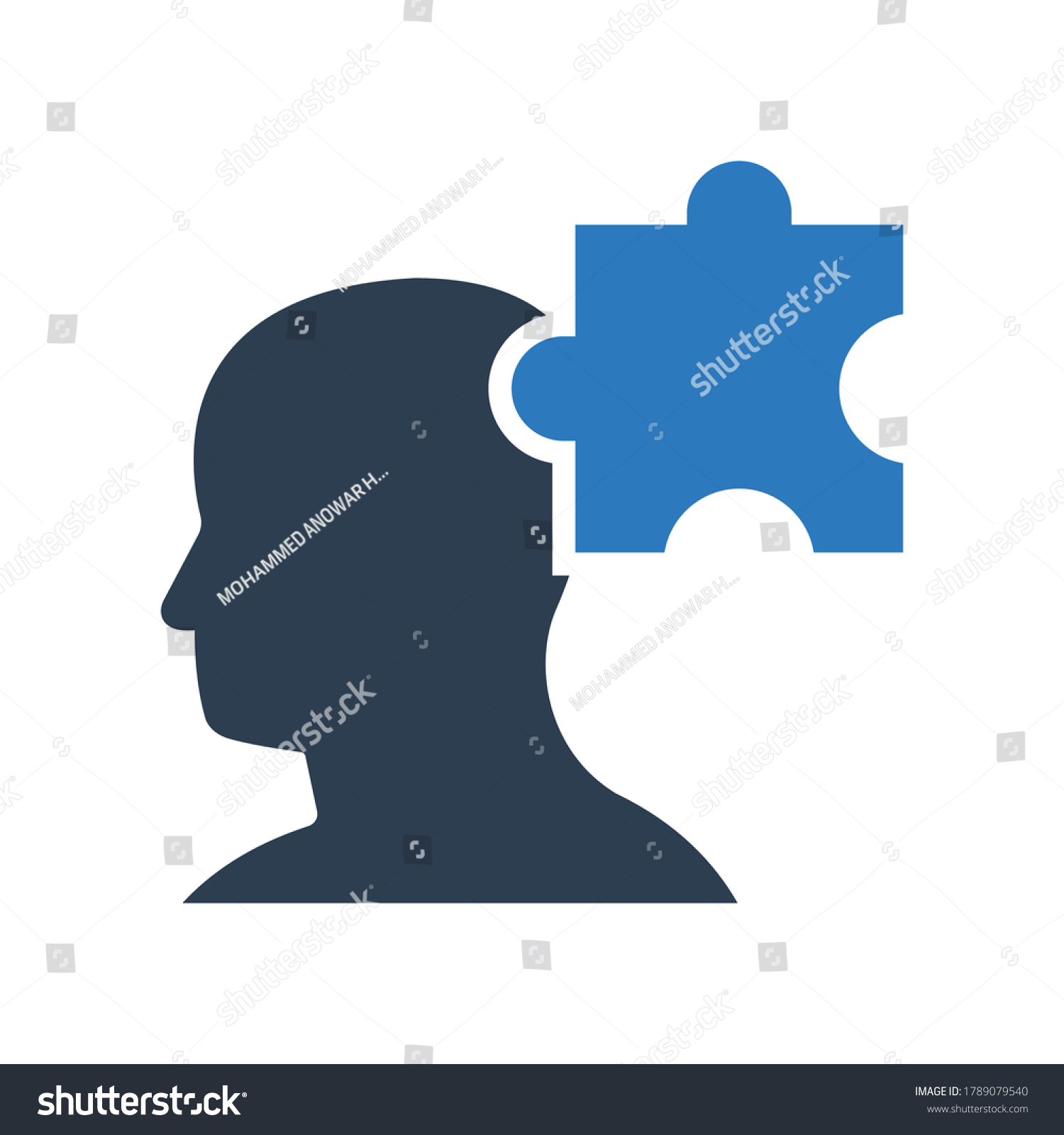 Puzzle Solution Brain Mind Icon Symbol Stock Vector (Royalty Free ...
