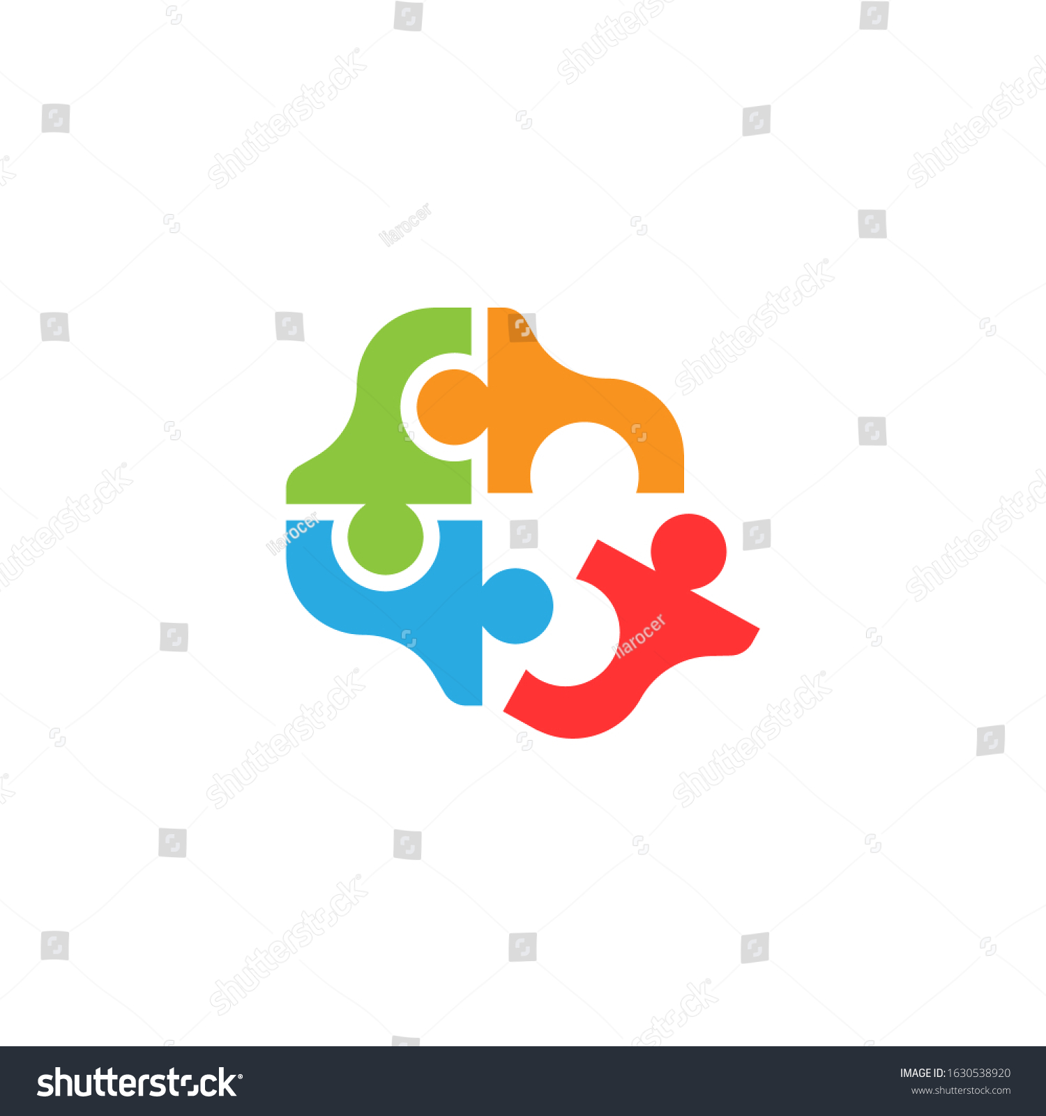 Puzzle Teamwork Logo Design Vector Stock Vector (Royalty Free ...