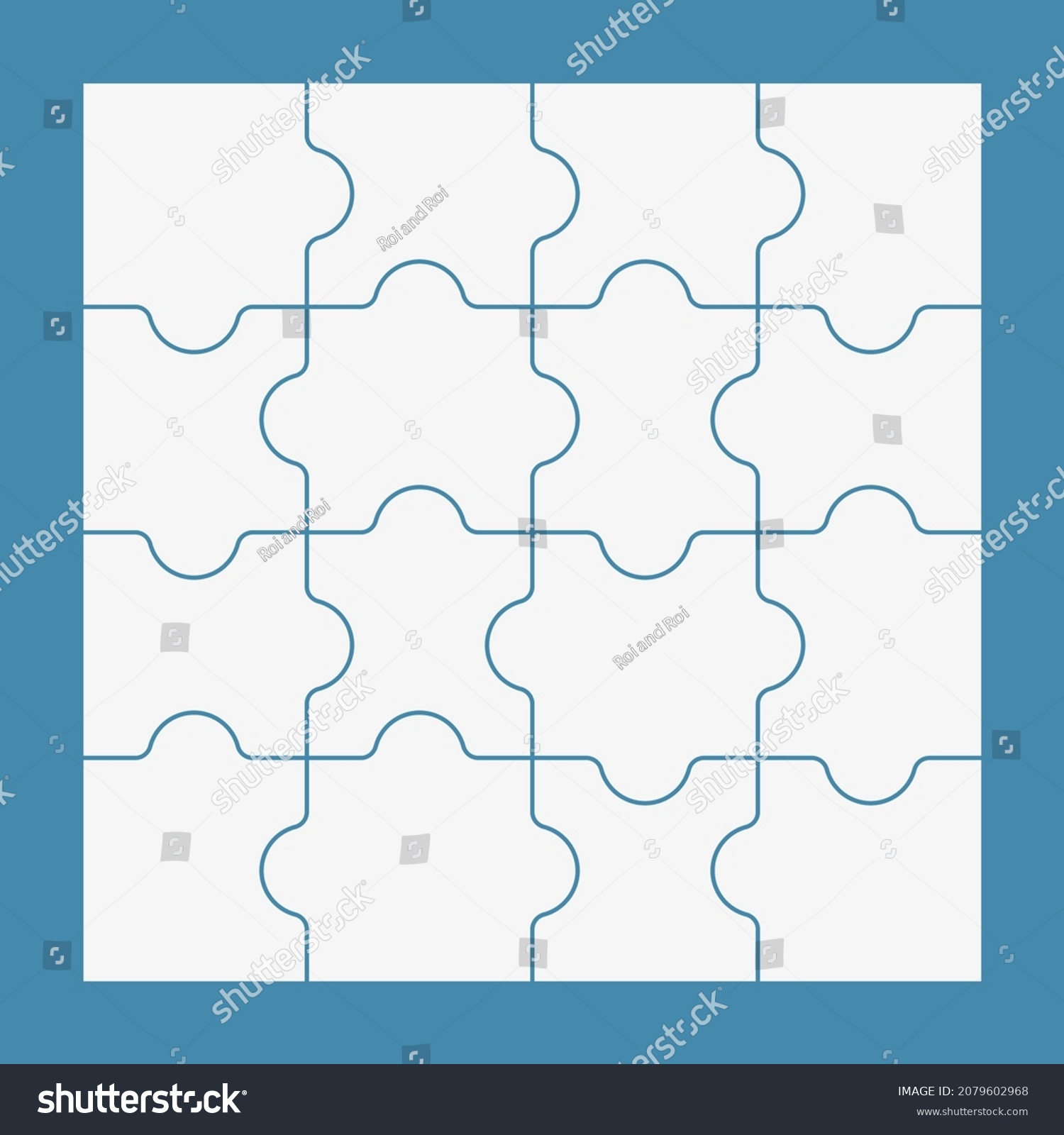 Puzzle Template Vector Illustration Isolated On Stock Vector (Royalty ...