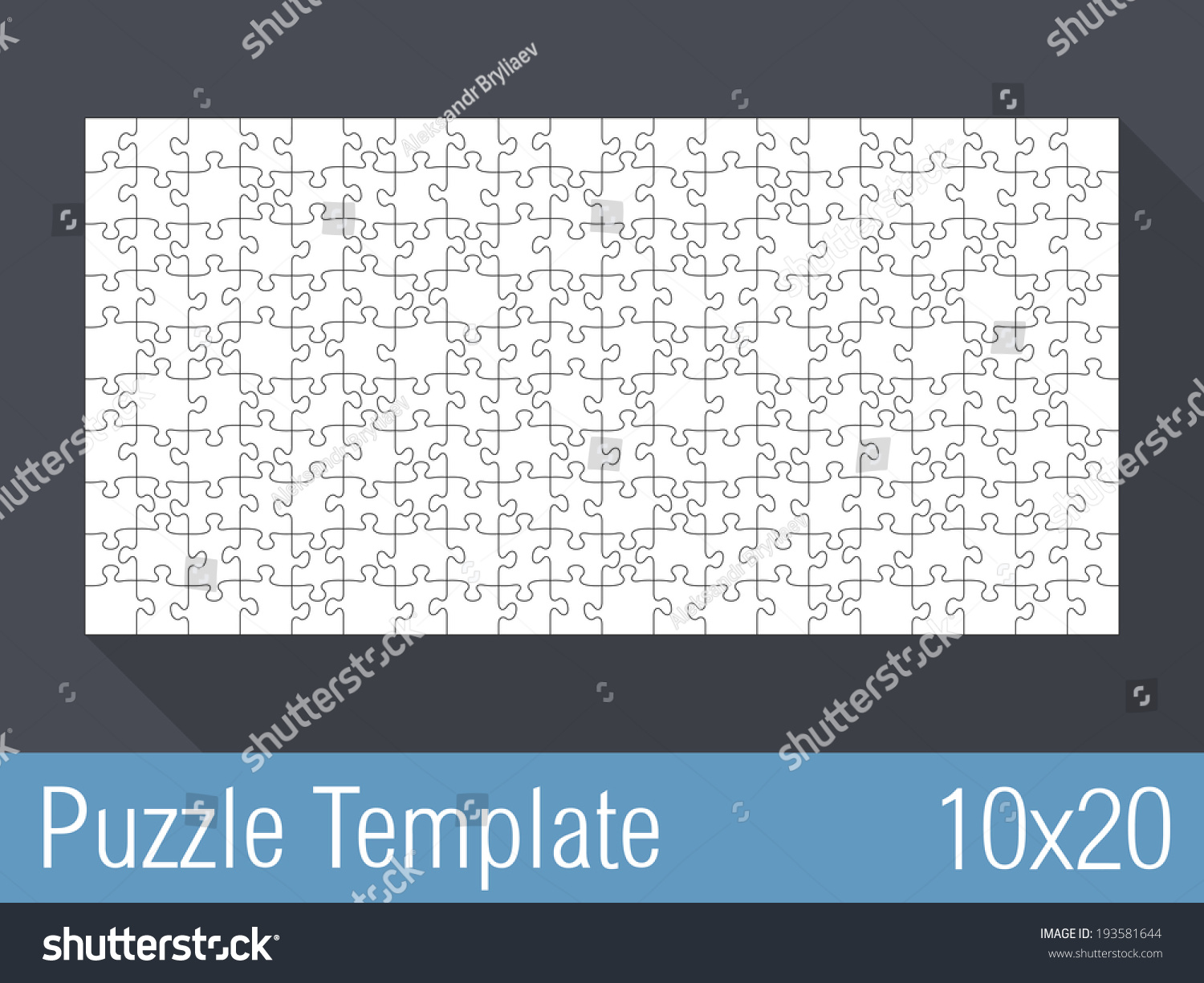 Puzzle Template 10x20 Pieces Vector Eps10 Stock Vector (Royalty Free ...