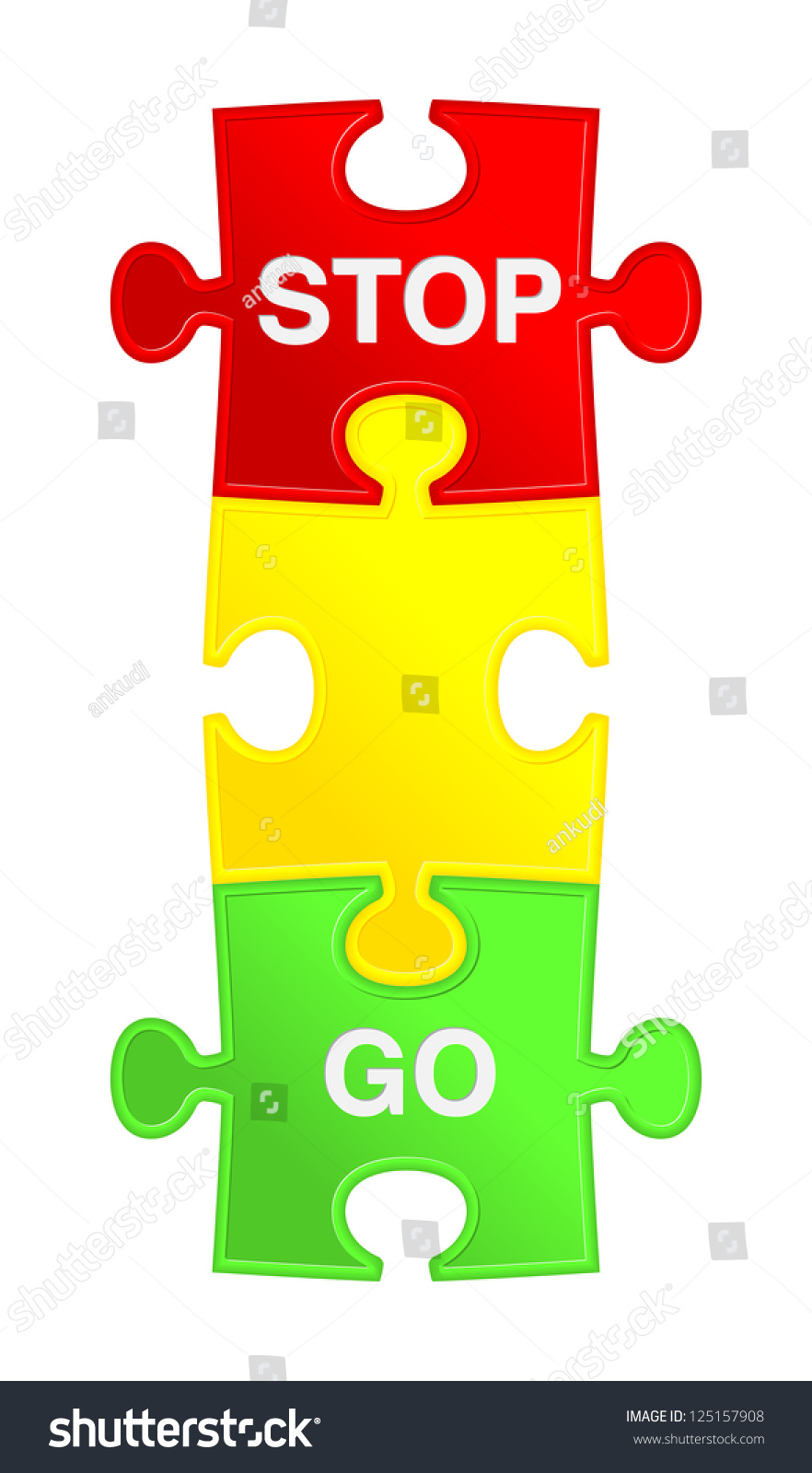Puzzle Traffic Light Vector Illustration Stock Vector (Royalty Free ...