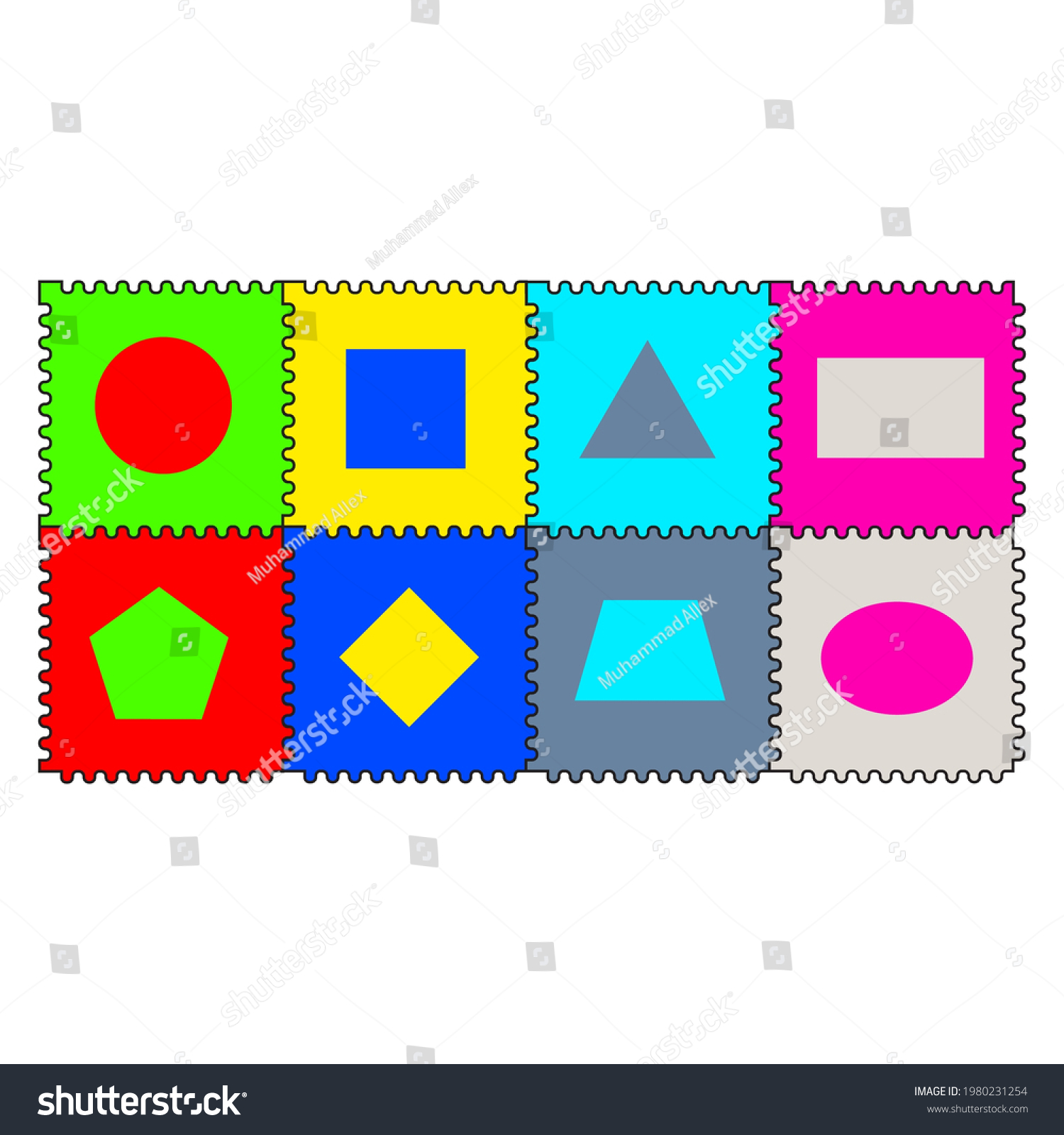 Puzzle Two Dimensional Figure Two Dimensional Stock Vector (Royalty ...