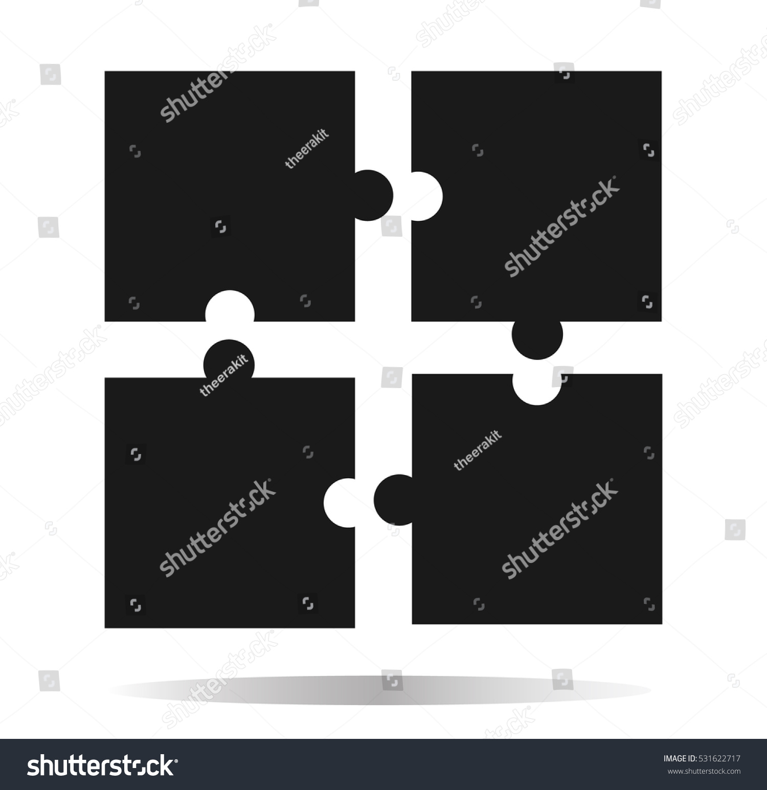 Puzzle Vector Icon Creative Group Symbol Stock Vector (Royalty Free ...